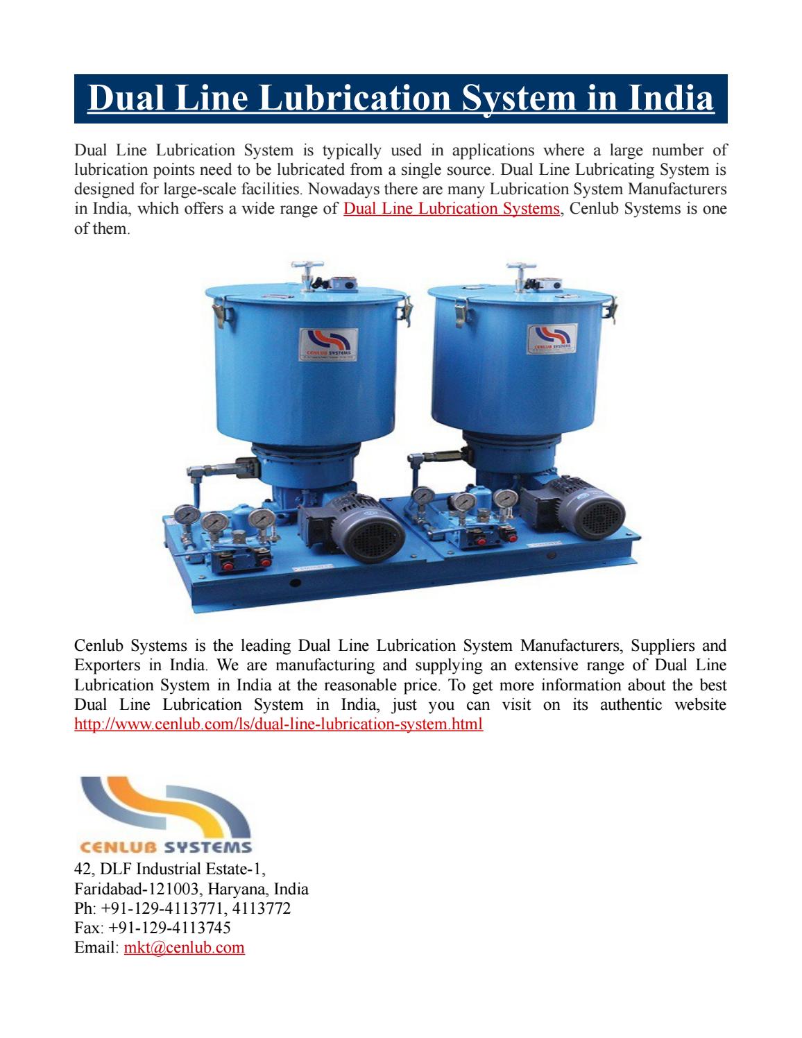 Dual Line Lubrication System in India by Cenlub Systems - Issuu