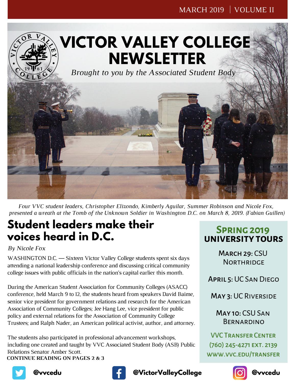 March 2019 VVC Newsletter by Victor Valley College - Issuu