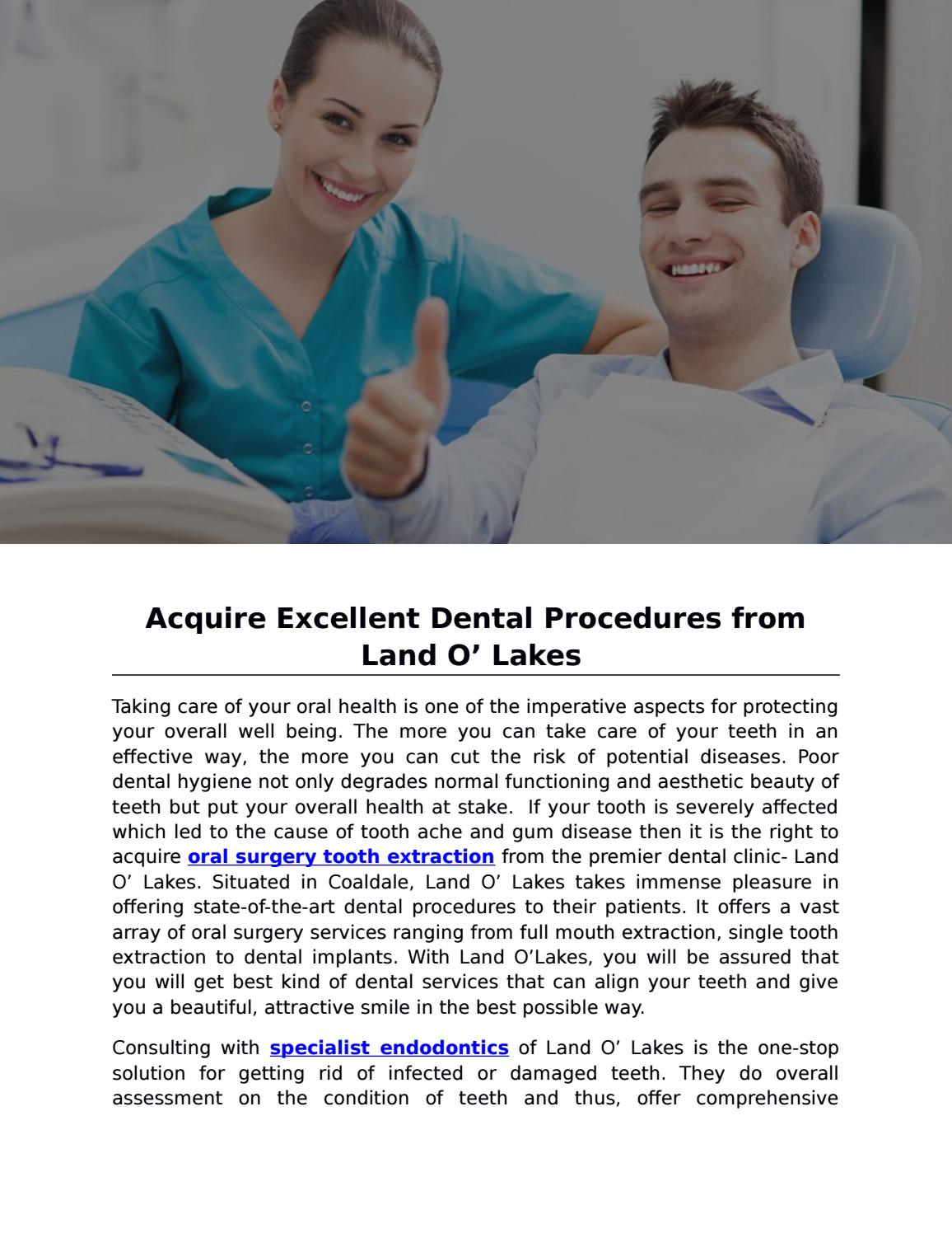 Acquire Excellent Dental Procedures from Land O’ Lakes by Land O’ Lakes ...