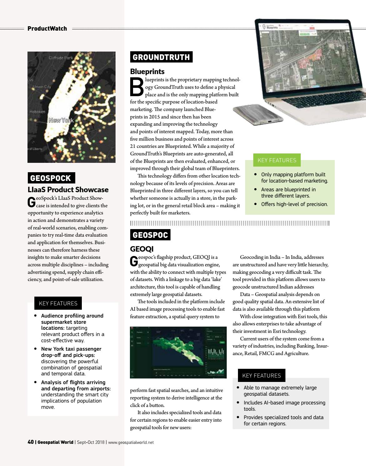 Geospatial World Magazine: Sep-Oct 2018 by Geospatial Media - Issuu