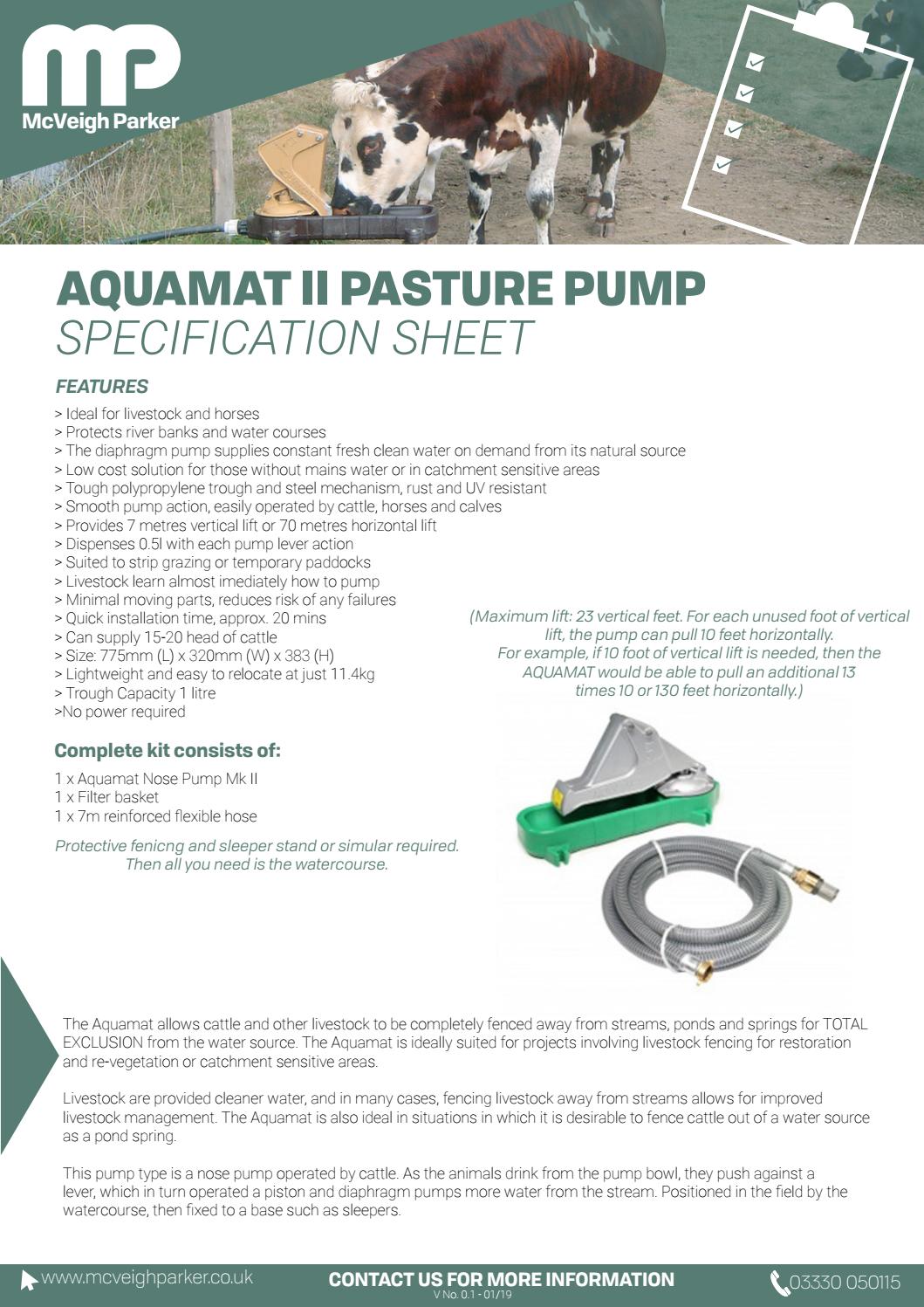 Aquamat II Pasture Pump by McVeigh Parker Farm & Fencing Suppliers - Issuu