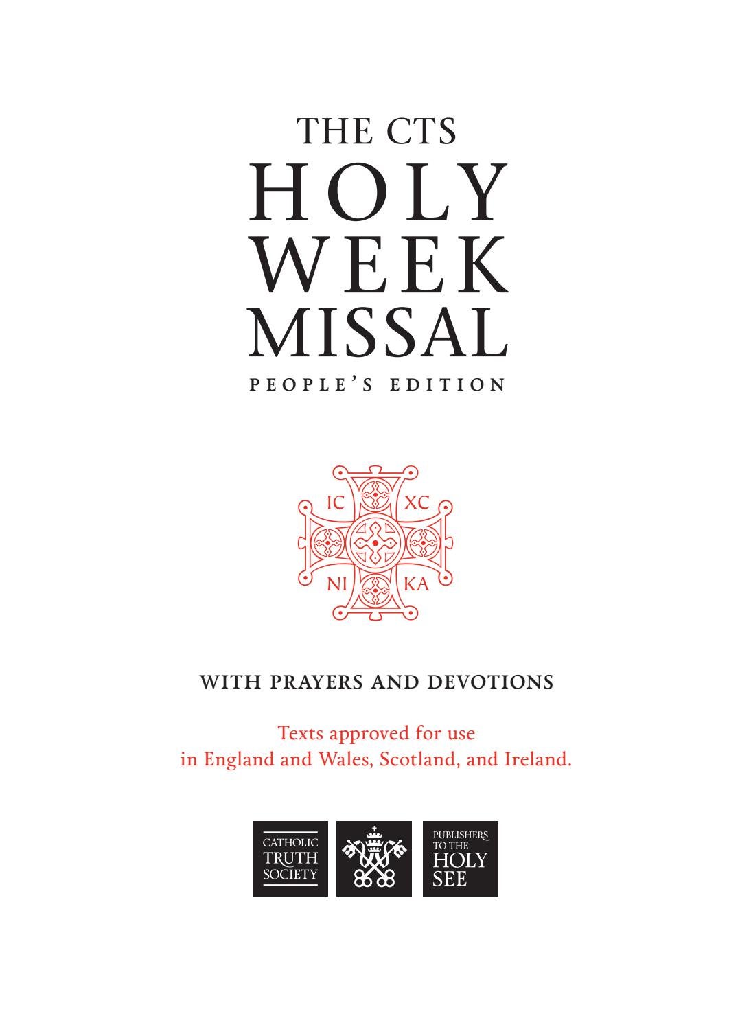 CTS Holy Week Missal - People's Edition by Catholic Truth Society - Issuu