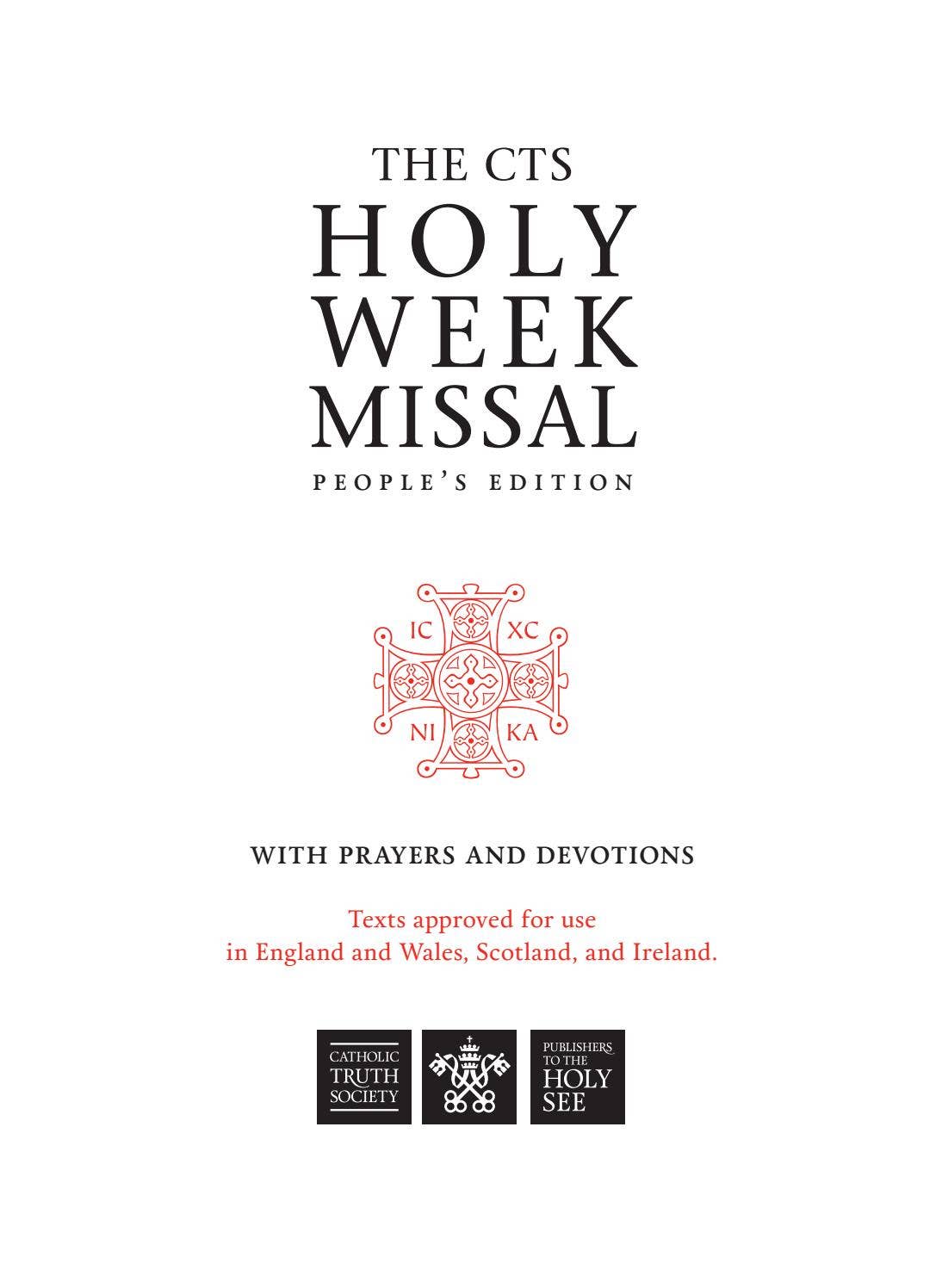 CTS Holy Week Missal - People's Edition by Catholic Truth Society - Issuu