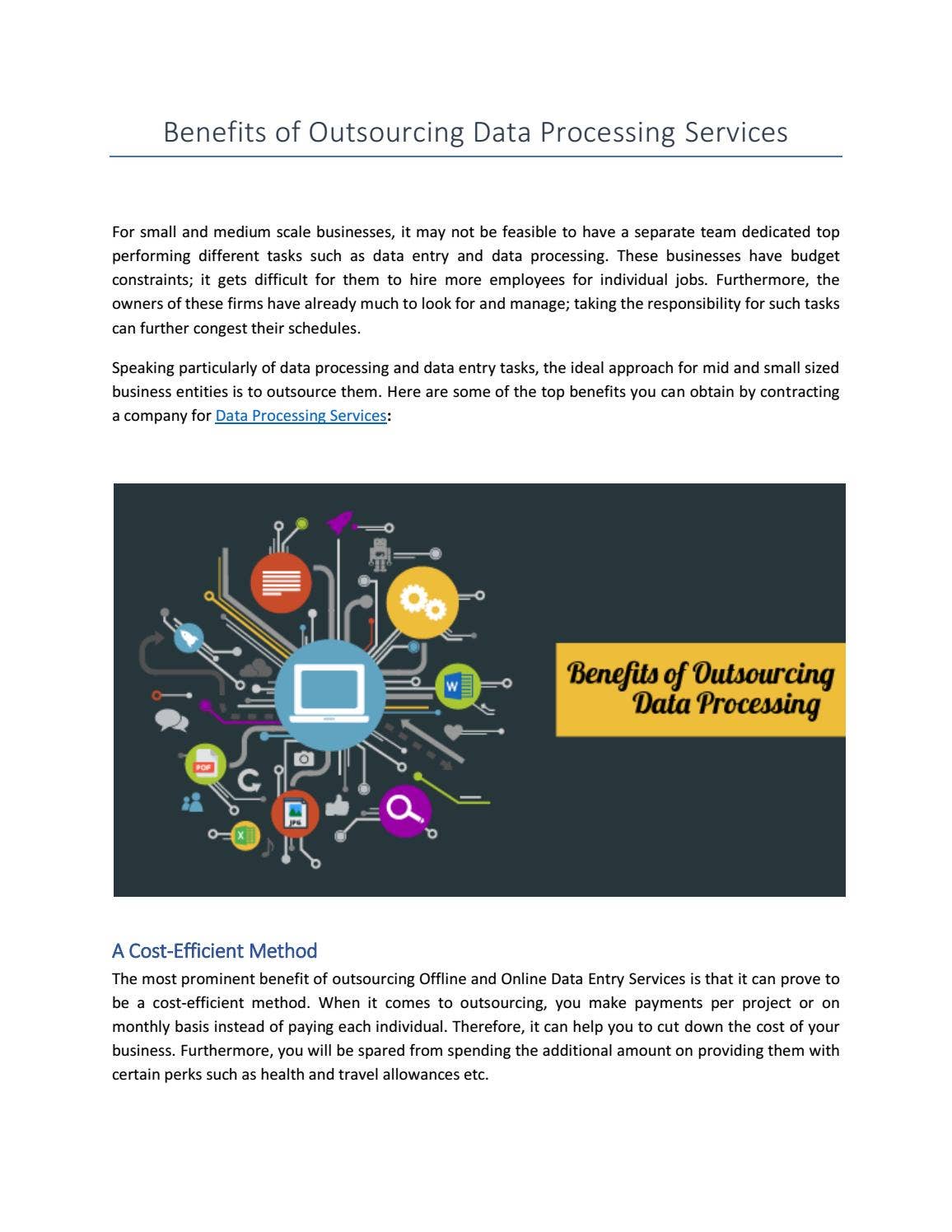 Benefits of Outsourcing Data Processing Services by eDataMine - Issuu