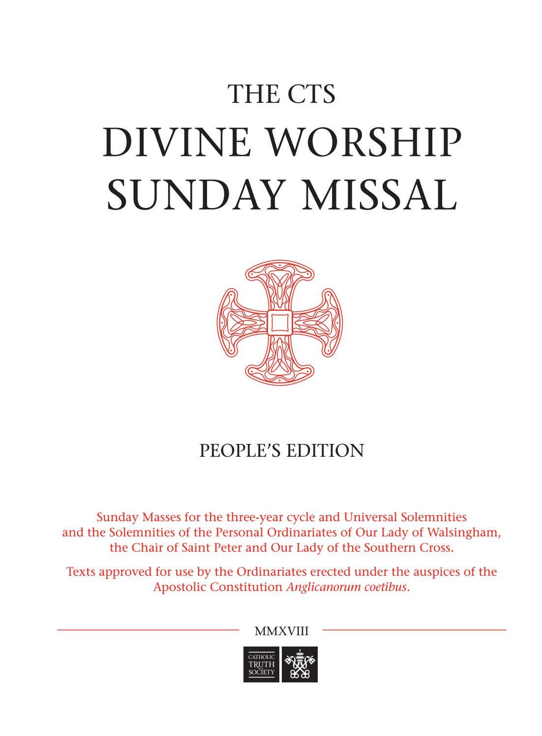 CTS Divine Worship Sunday Missal (People's Edition) by Catholic Truth ...
