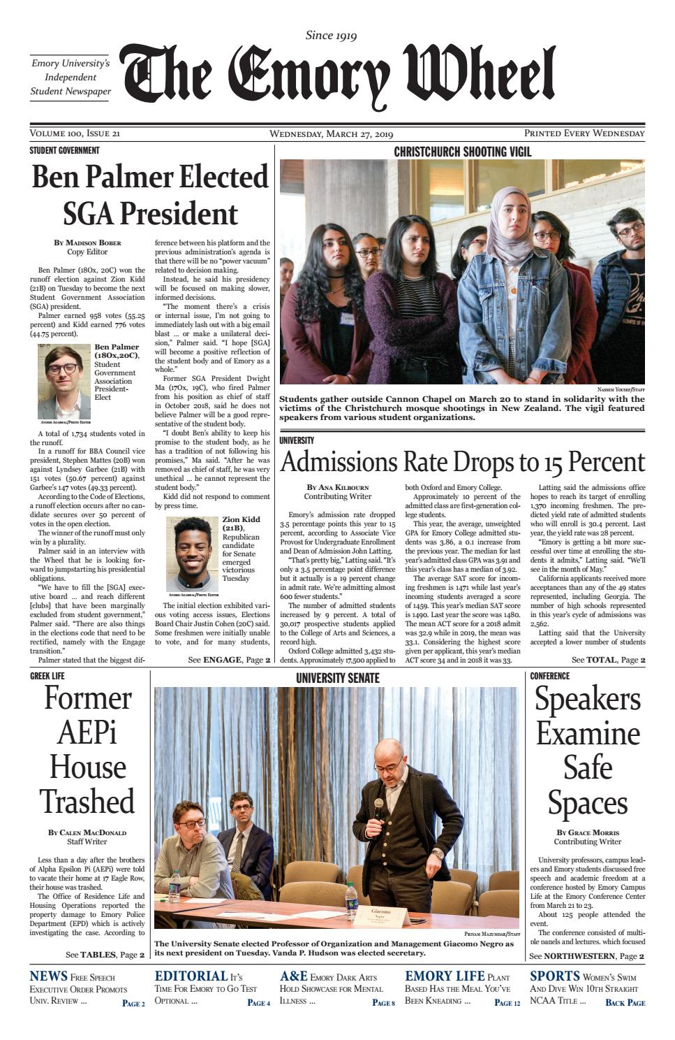 March 27, 2019 by The Emory Wheel - Issuu