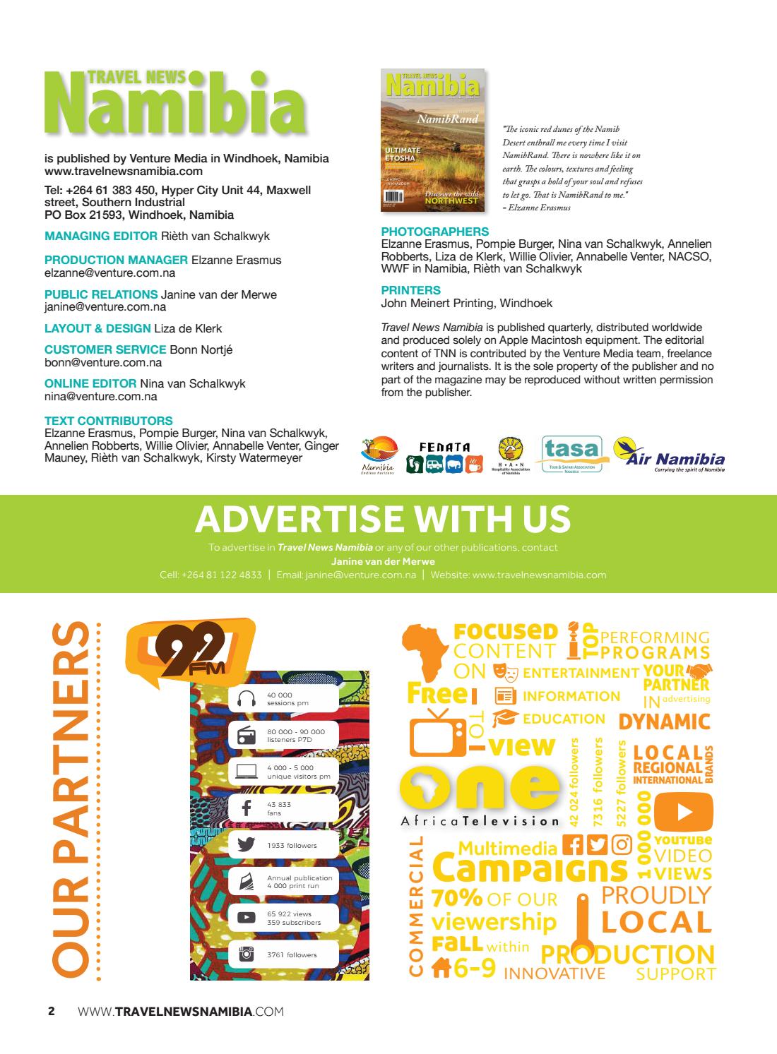 Travel News Namibia Autumn 2019 by Venture Media - Issuu