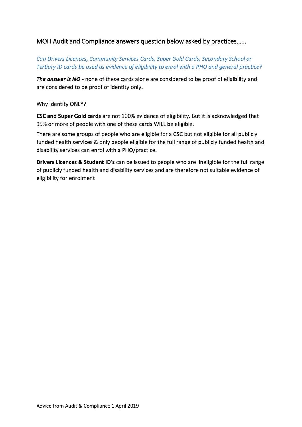 Ministry of Health - Audit and Compliance Advice by WBOP PHO - Issuu