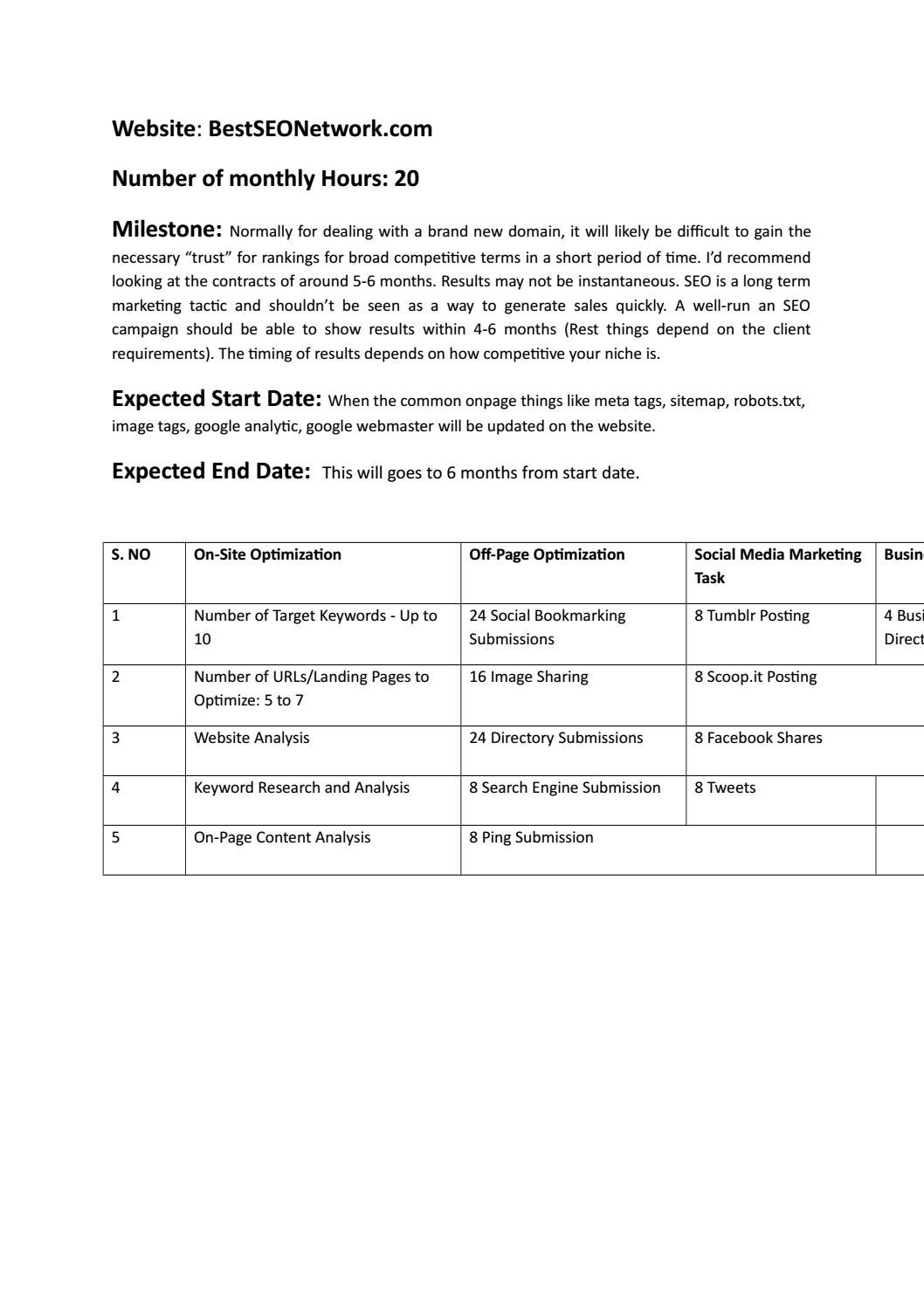 Proposal task activities BestSEONetwork.com (1) by CFX Network, LLC - Issuu