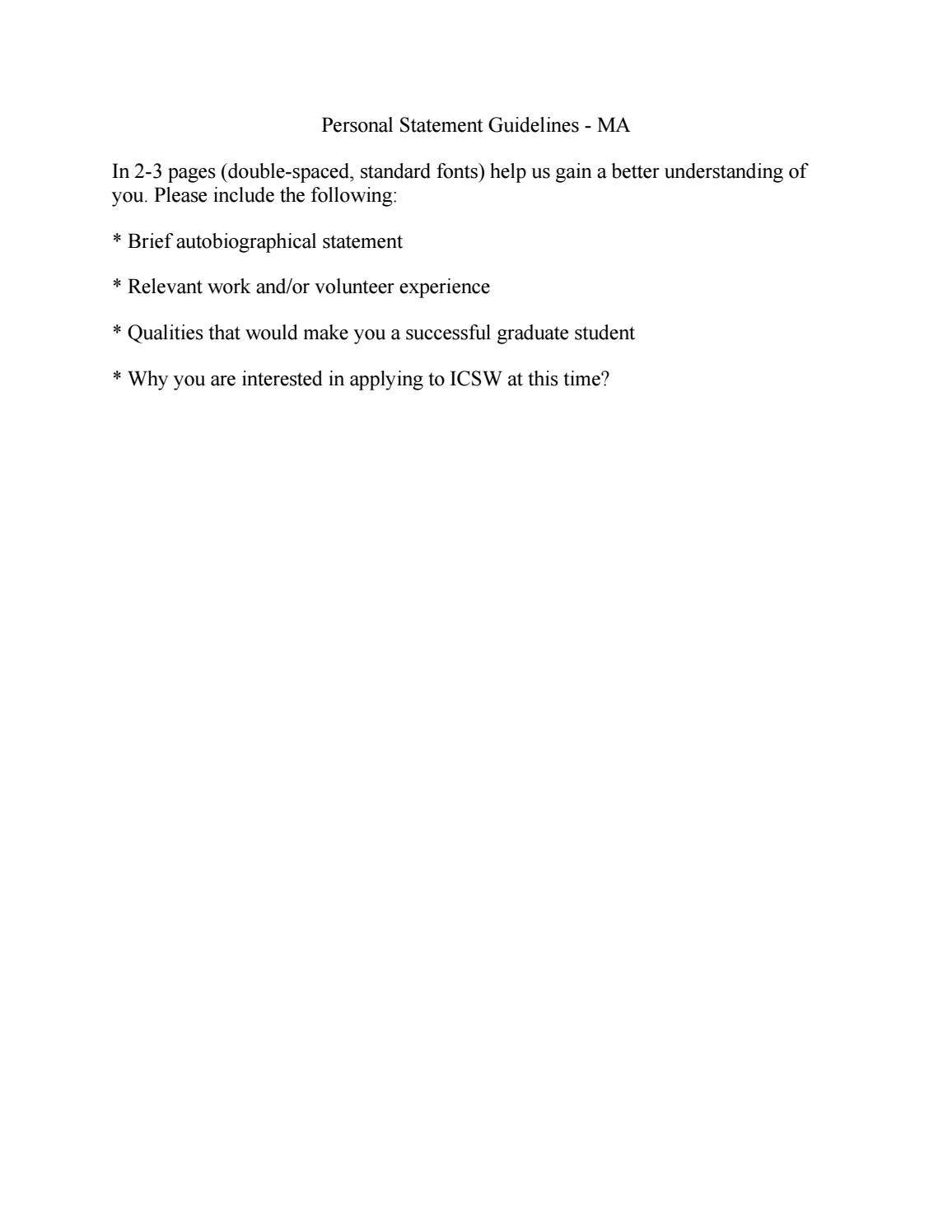 Personal Statement MA by ICSW - Issuu