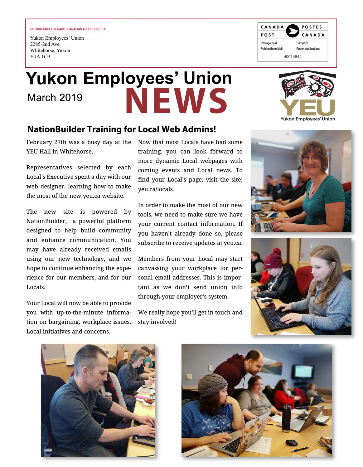 Yukon Employees' Union Newsletter, March 2019 by YEU/PSAC - Issuu