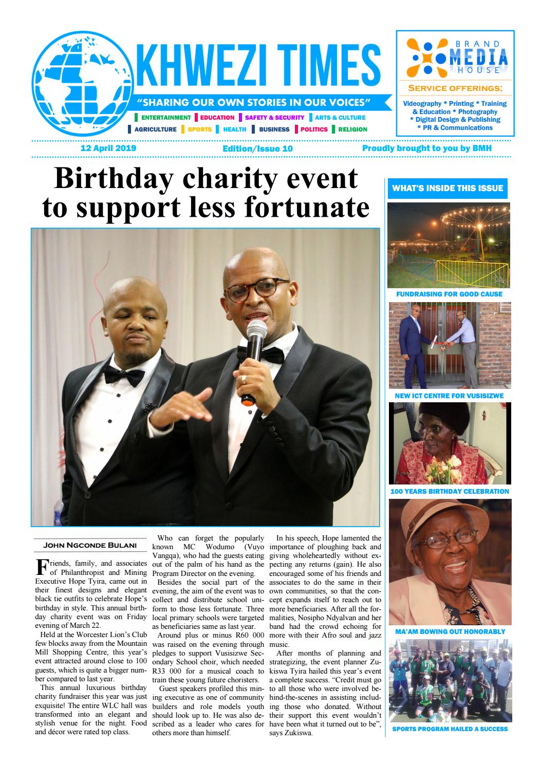 Khwezi Times Newspaper (Edition 10) by John Ngconde Bulani - Issuu