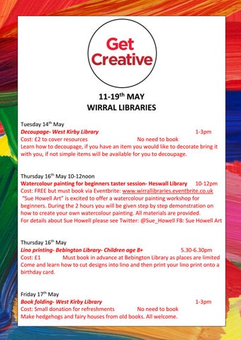 Get Creative 2019- Wirral Libraries by oakedge - Issuu