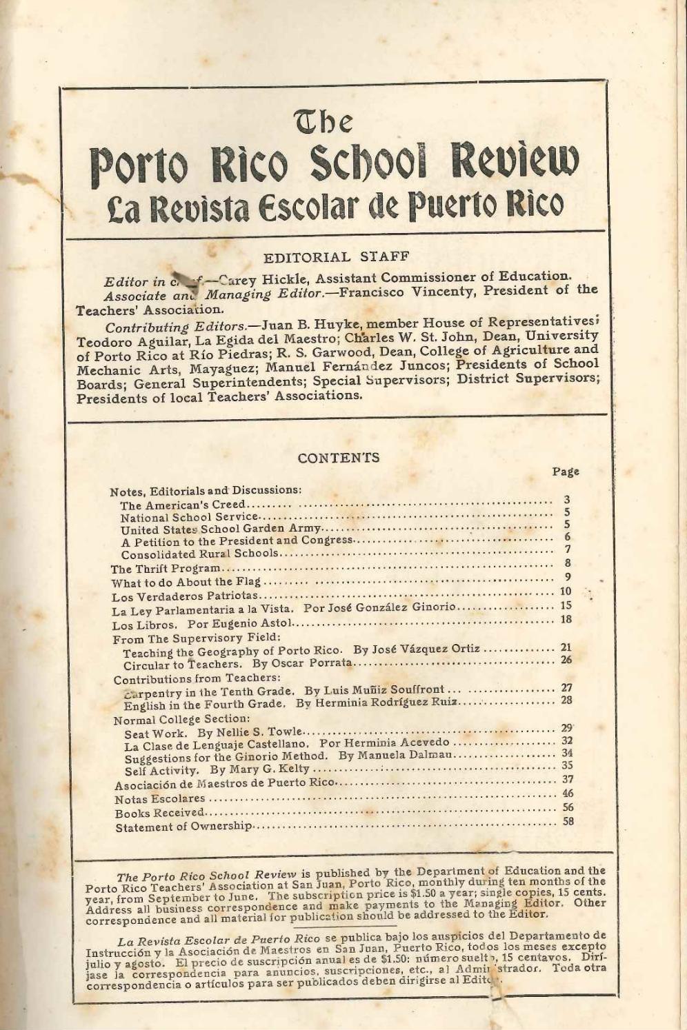 La Revista Escolar de Puerto Rico - Vol. 3, Núm. 2 - Octubre 1918 by ...
