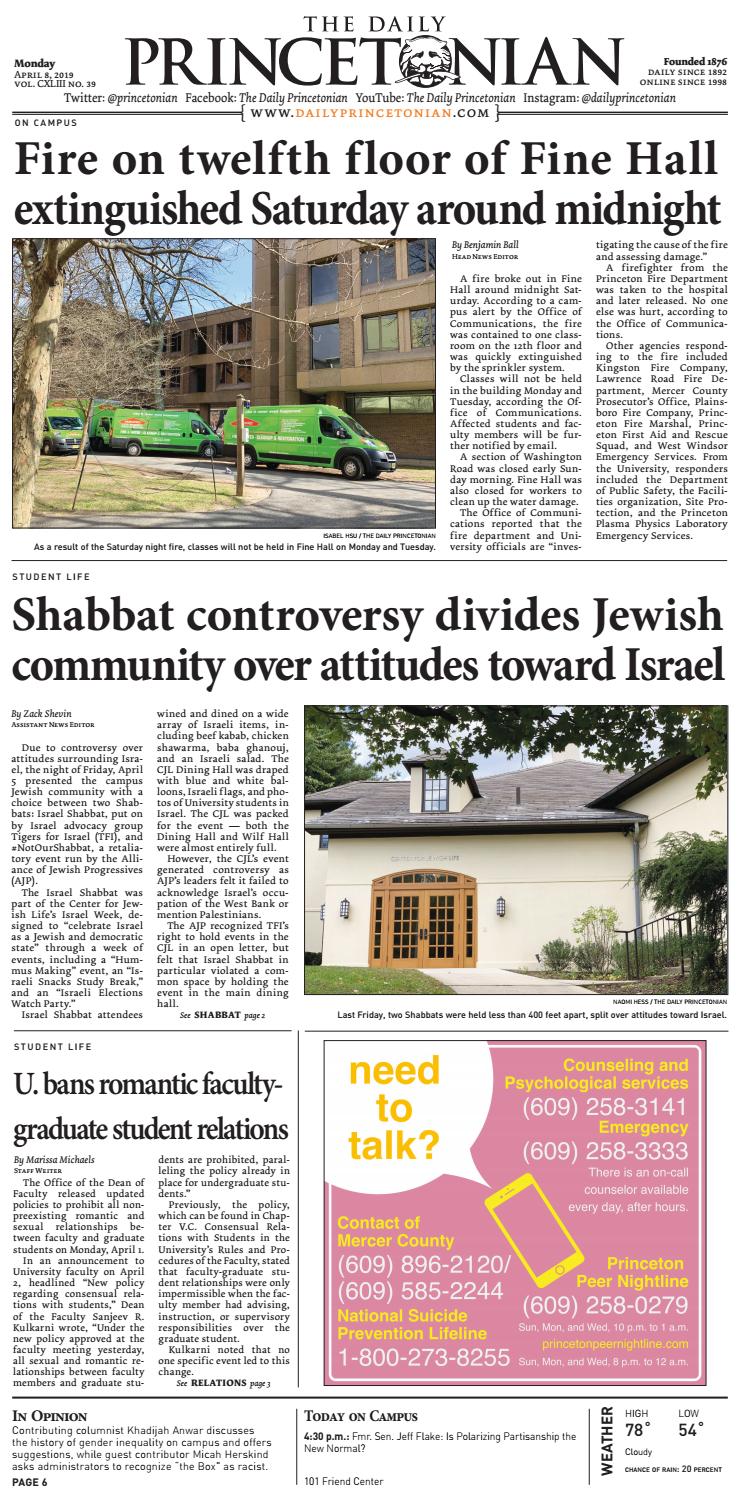 The Daily Princetonian - April 8, 2019 by The Daily Princetonian - Issuu