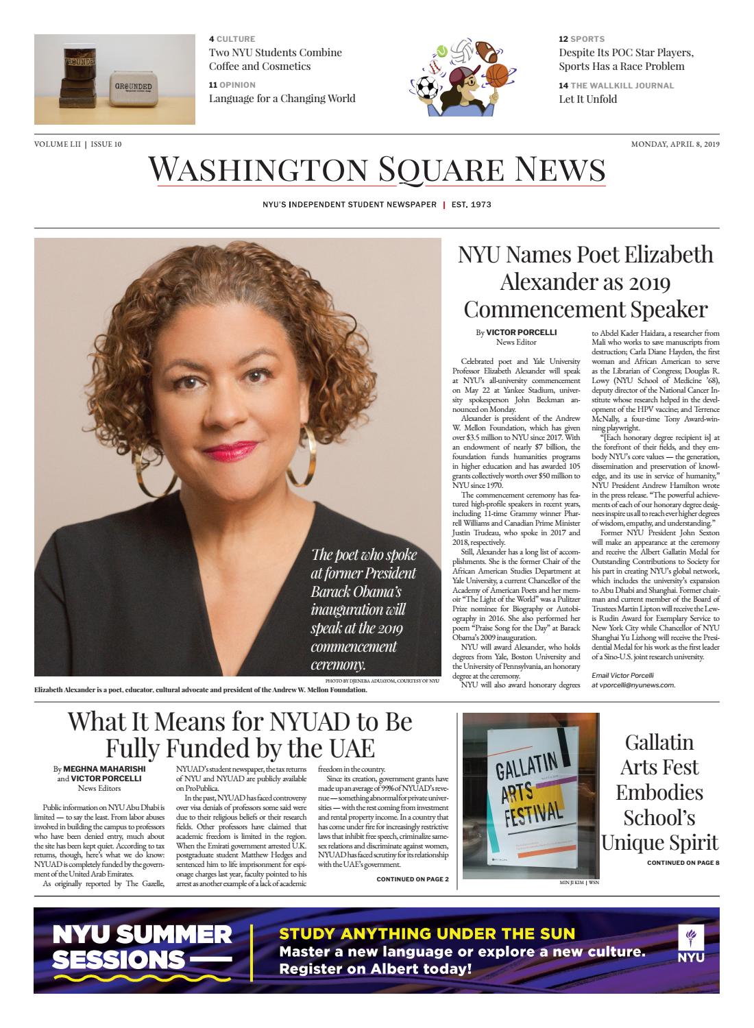 Washington Square News April 8, 2019 by Washington Square News - Issuu
