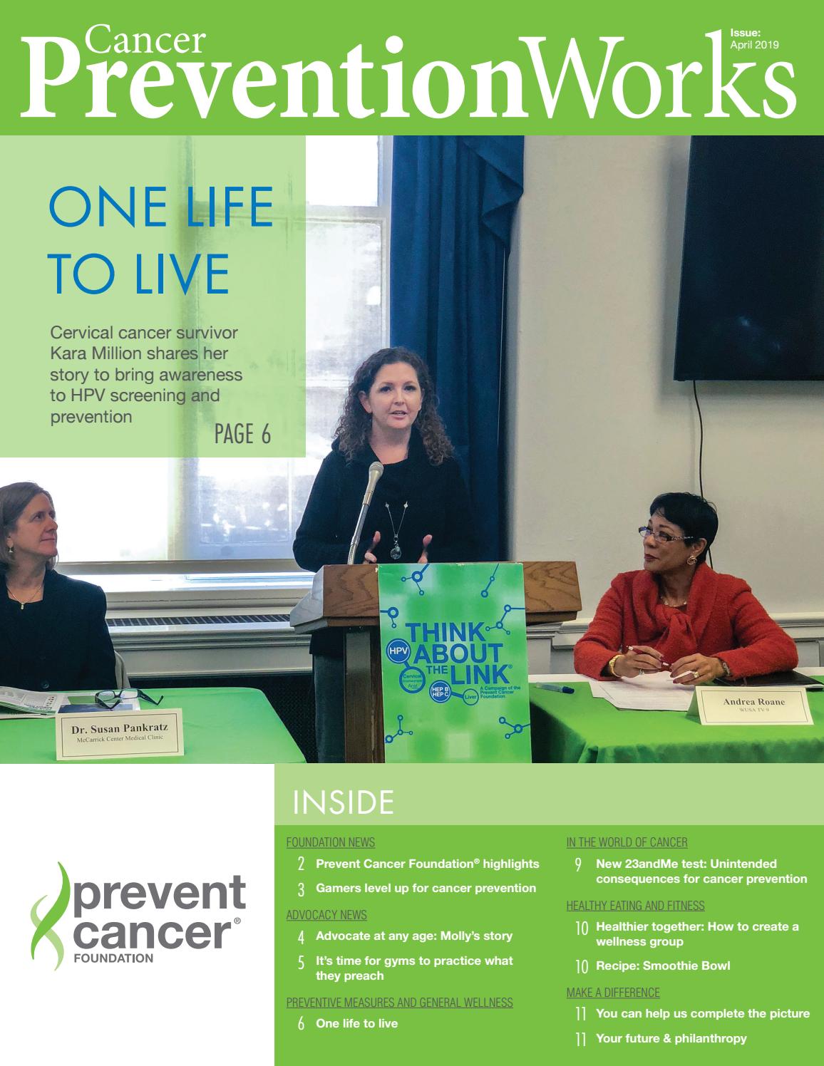 Cancer PreventionWorks: April 2019 by Prevent Cancer Foundation - Issuu