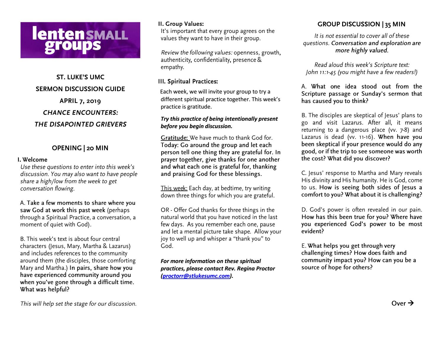 Lent week 5 sermon discussion guide by St. Luke's UMC - Issuu