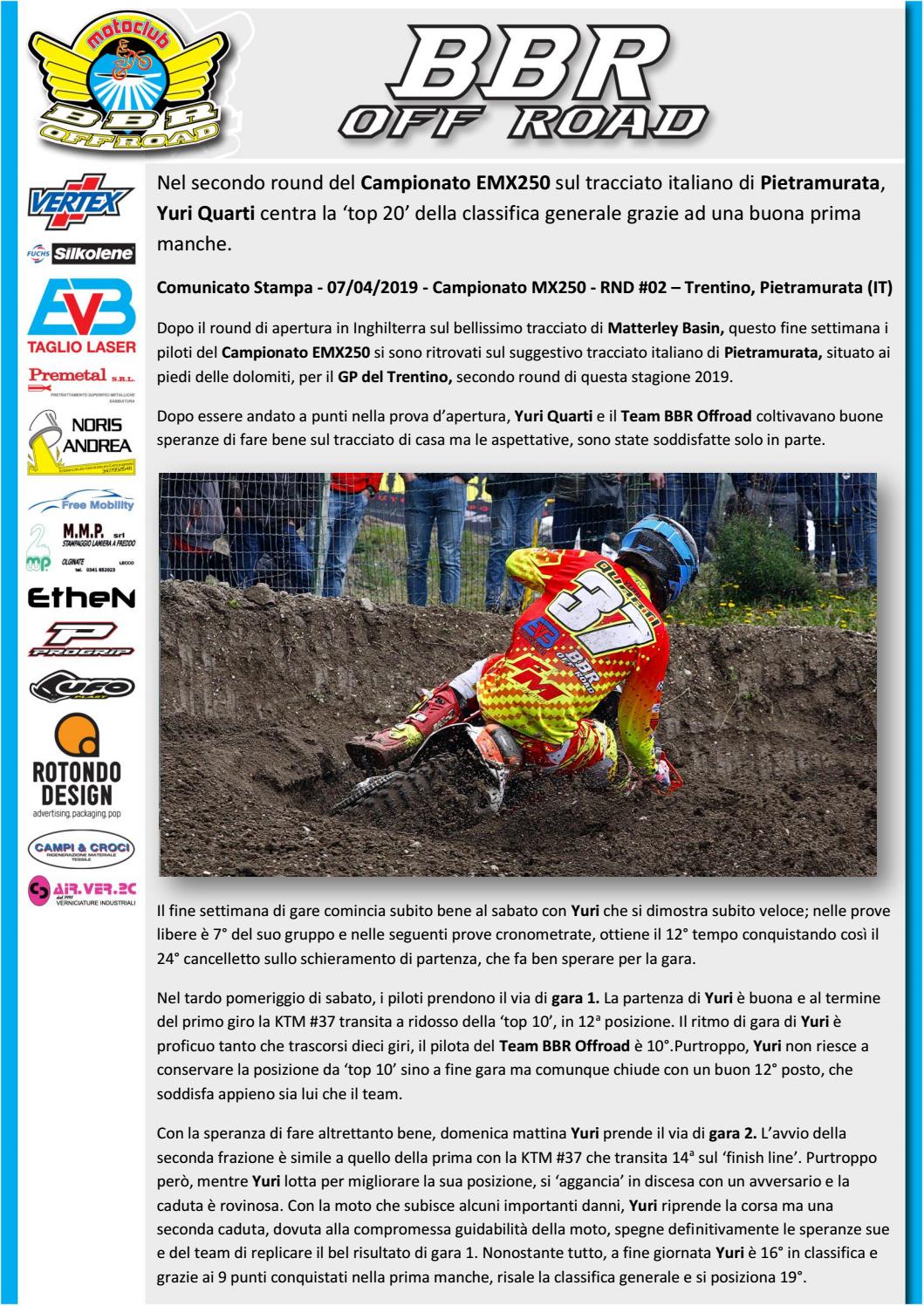 TEAM BBR OFFROAD - Press Release 05 - Season 2019 by Motocross Addiction - Issuu