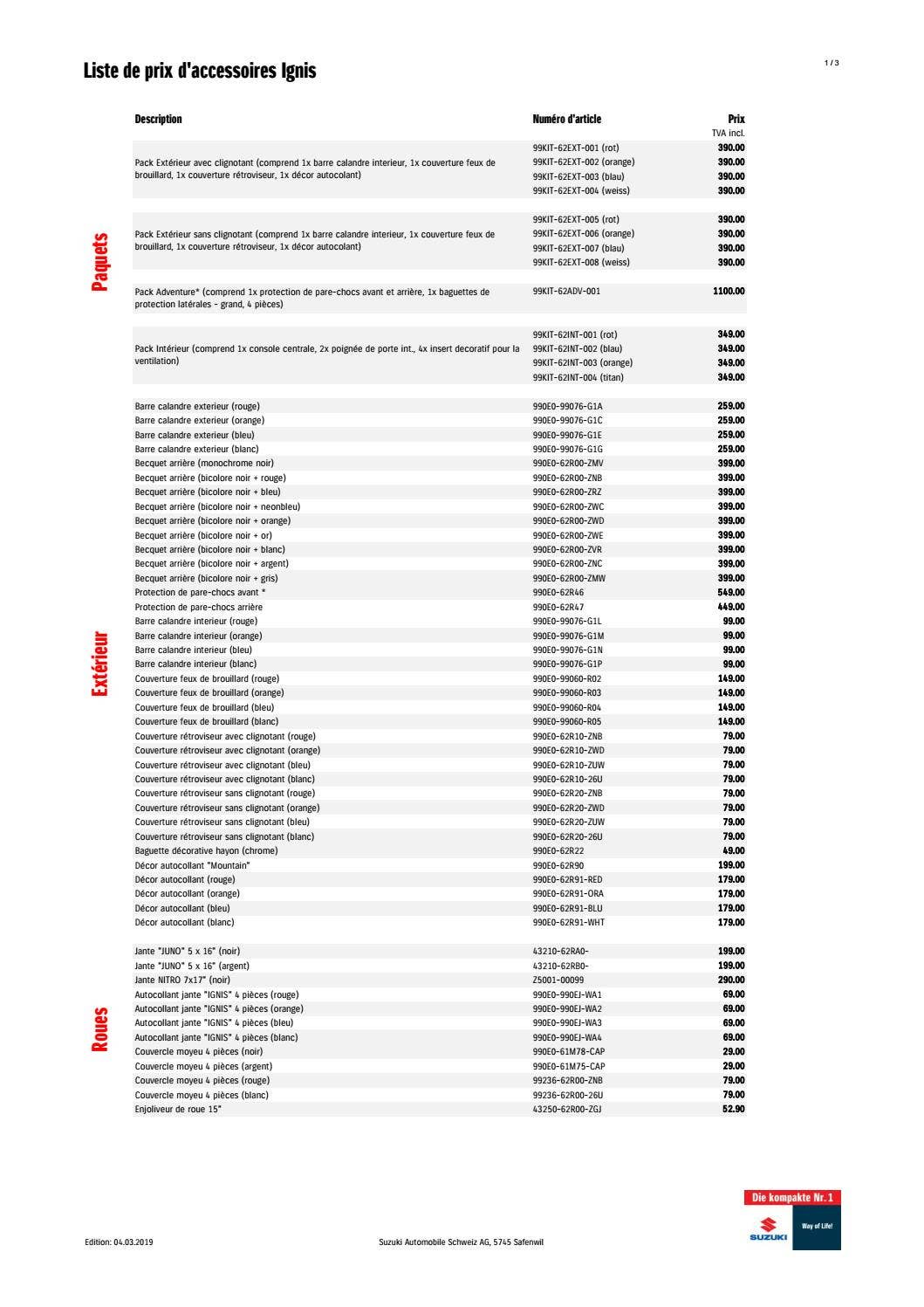 Preisliste_Ignis_2019-FR by Emil Frey Digital AG - Issuu