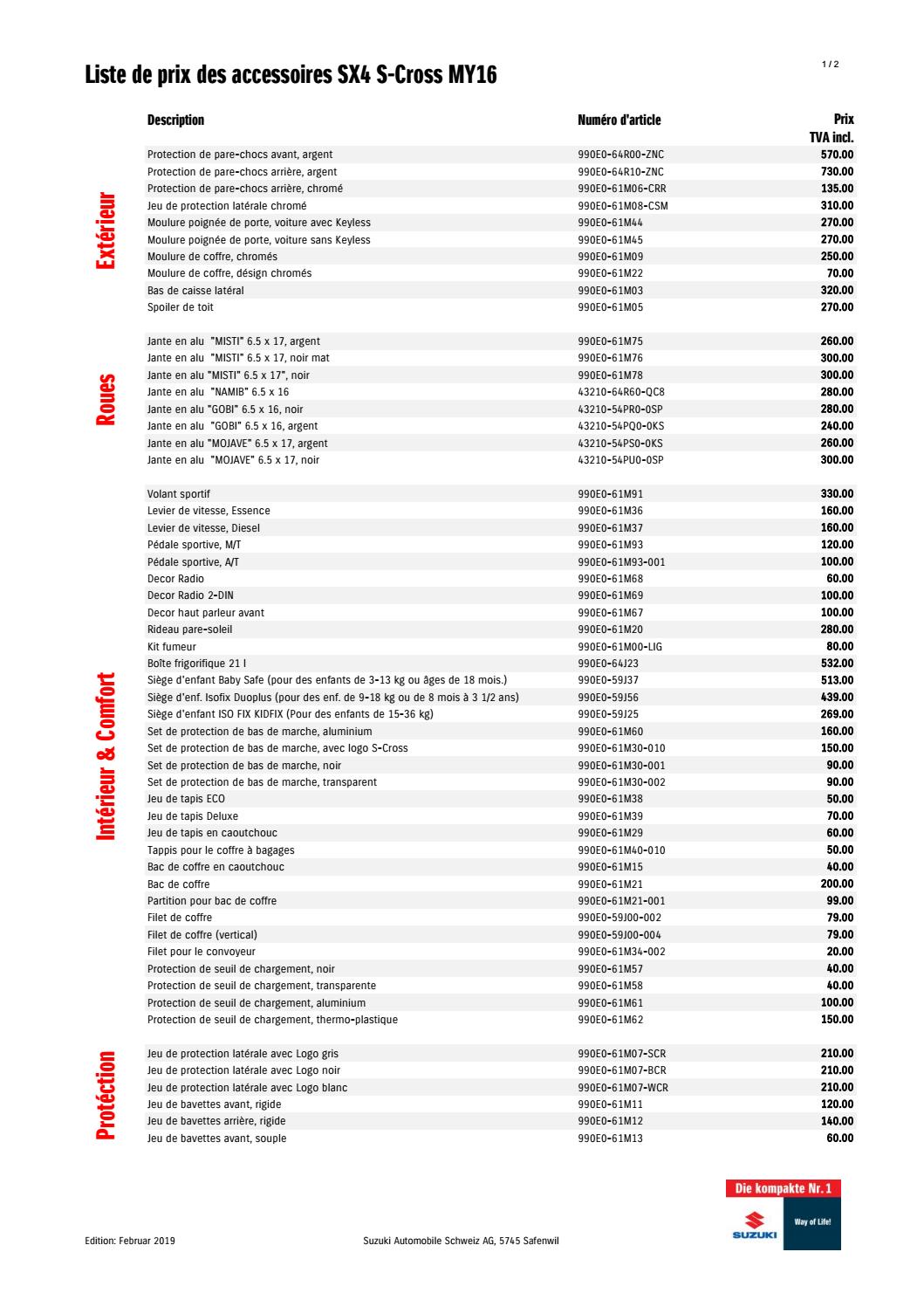 Preisliste_S-Cross_2019-FR by Emil Frey Digital AG - Issuu