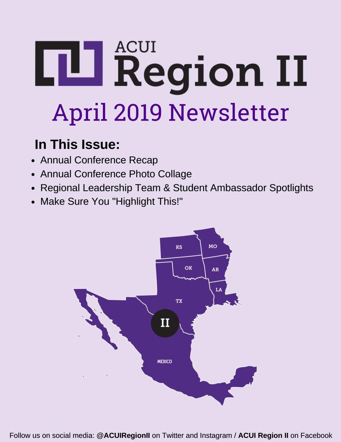 April 2019 Region II Newsletter by ACUI - Issuu