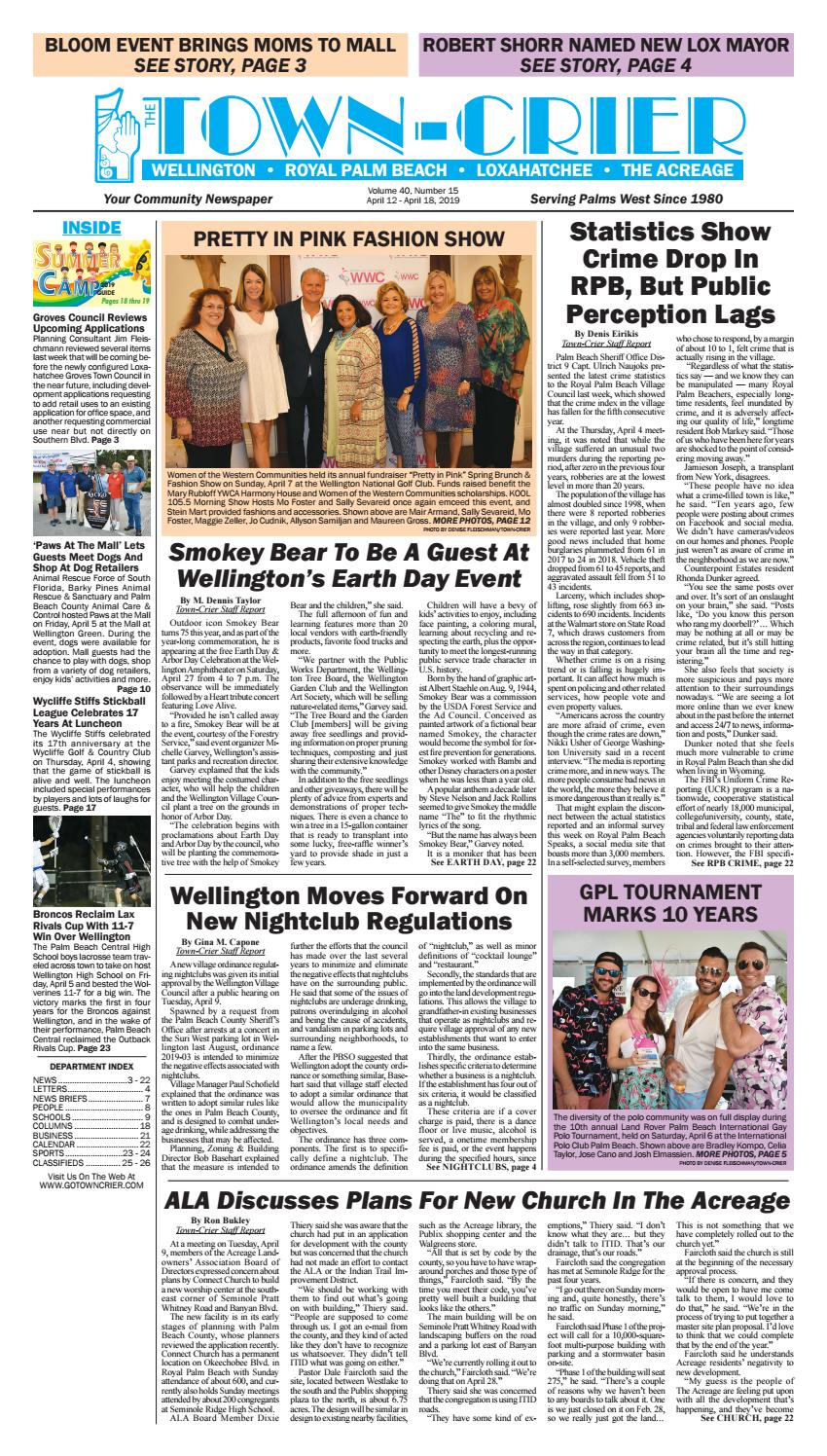 Town-Crier Newspaper April 12, 2019 by Wellington The Magazine LLC - Issuu
