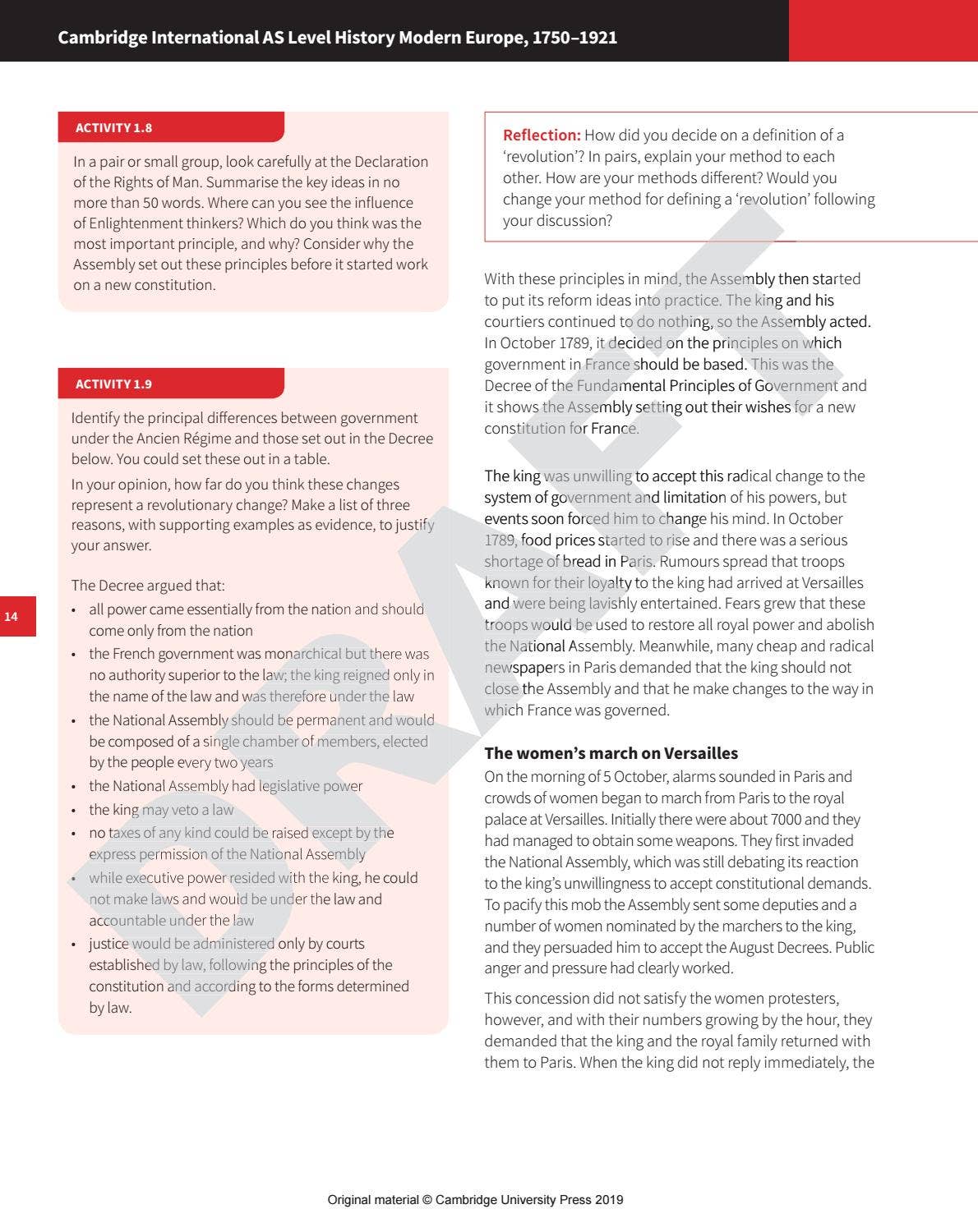 AS modern Europe History sample by Cambridge International Education ...