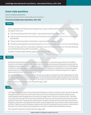 AS International History sample by Cambridge International Education ...