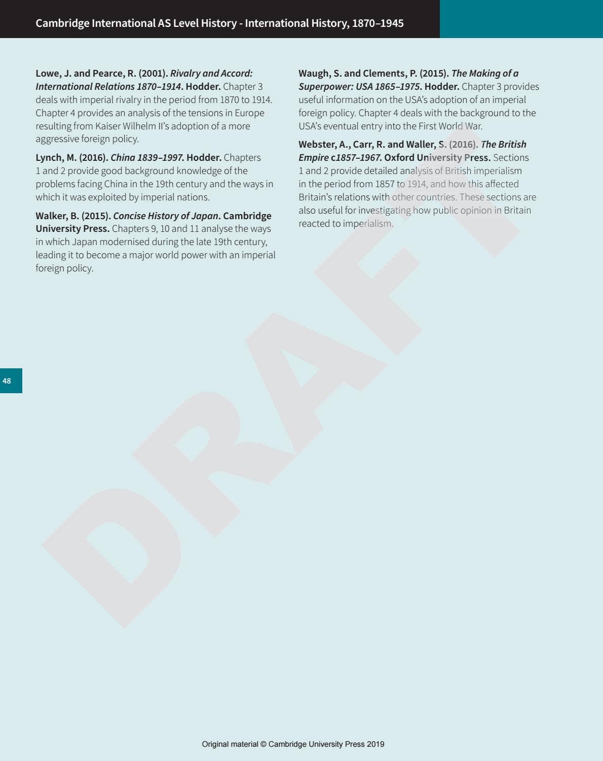 AS International History sample by Cambridge International Education ...