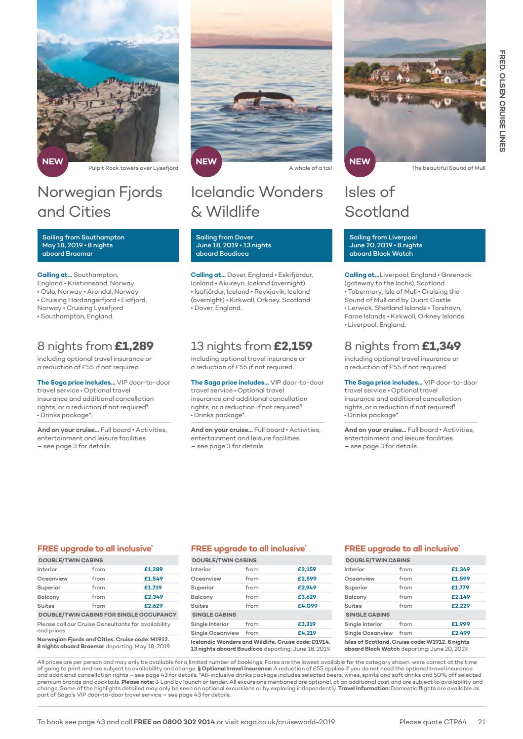 SAGA Holidays Ocean cruises with our partners for 2019 by Travel ...