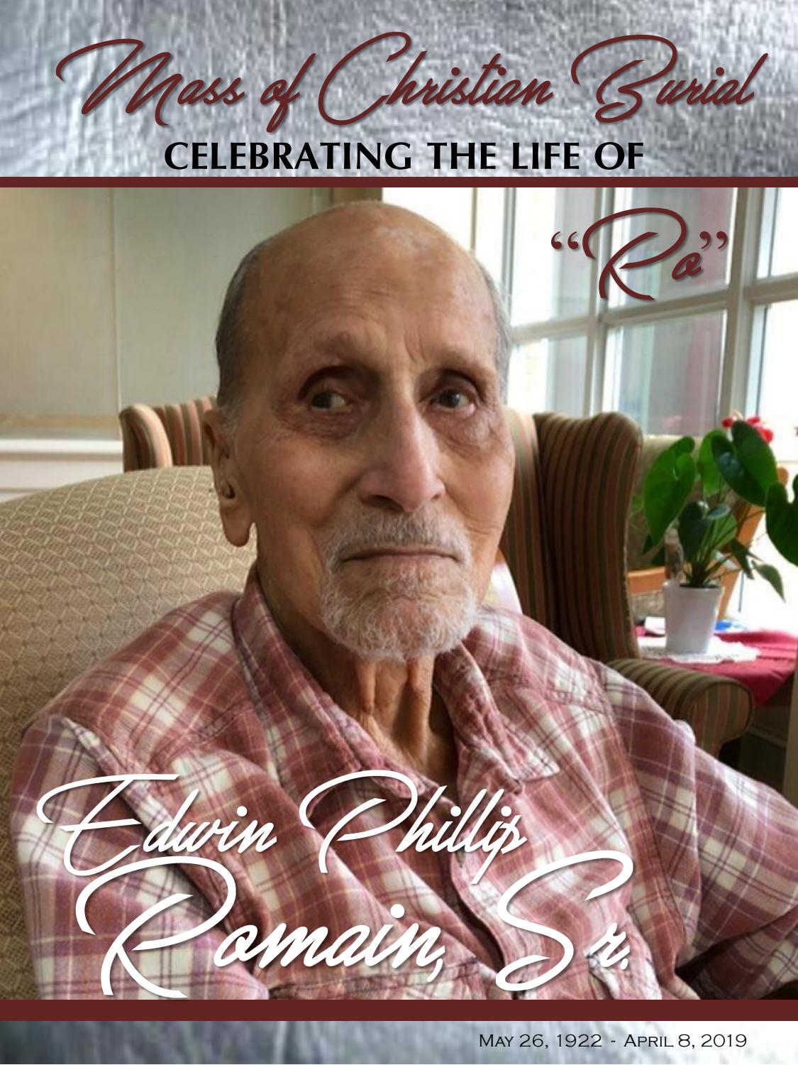 EDWIN PHILLIP ROMAIN, SR. by Our Celebrations of Life - Issuu