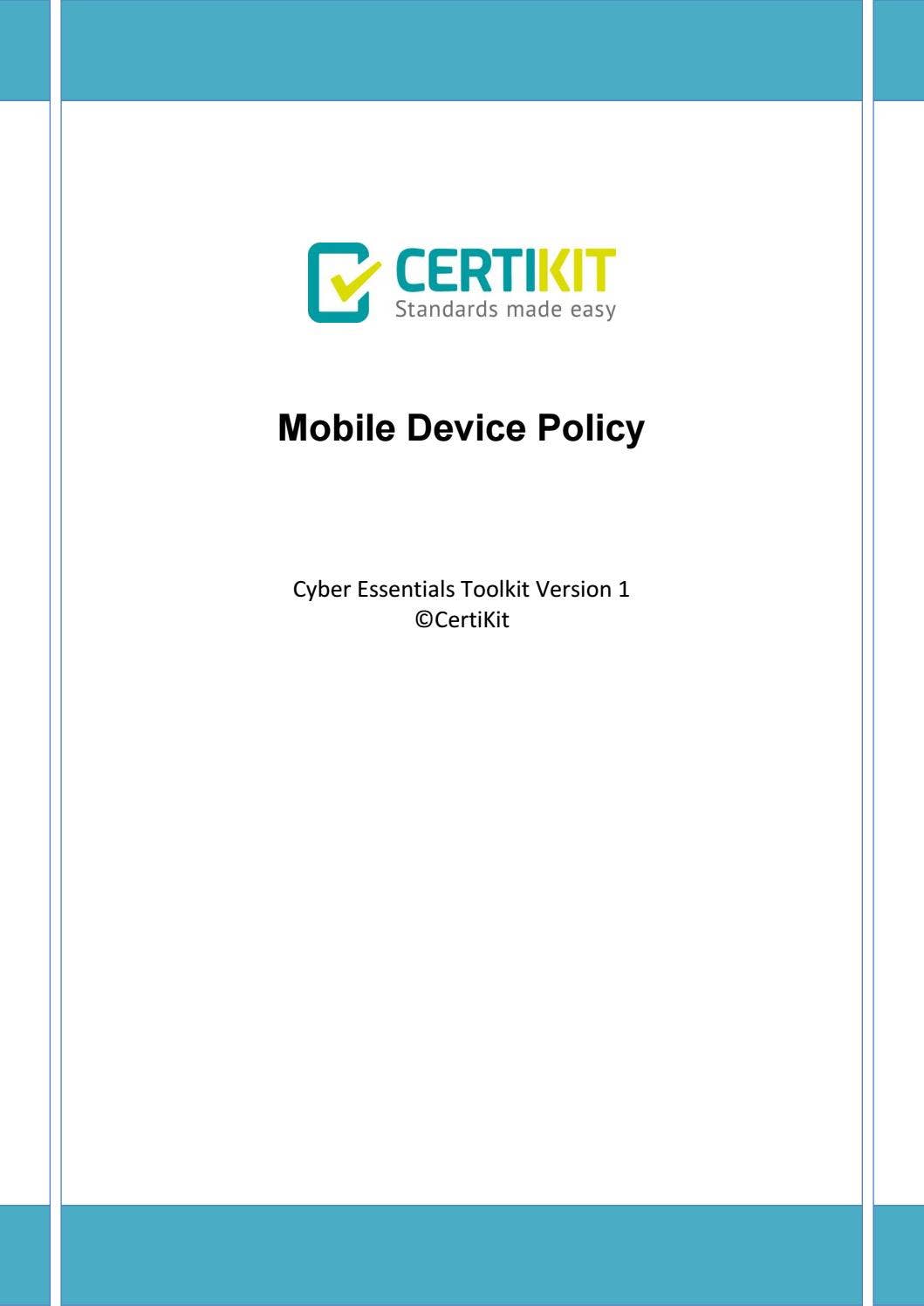 CYB-DOC-02-3 Mobile Device Policy by CertiKit Limited - Issuu