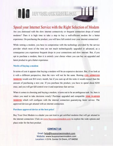 COX APPROVED MODEMS by buyyourownmodem01 - Issuu