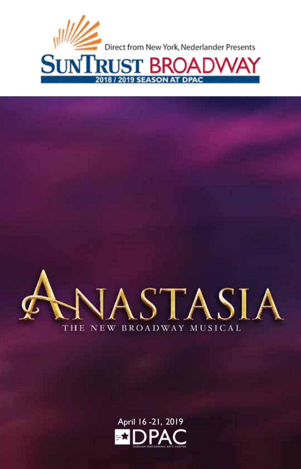 Anastasia Playbill by DPAC - Issuu