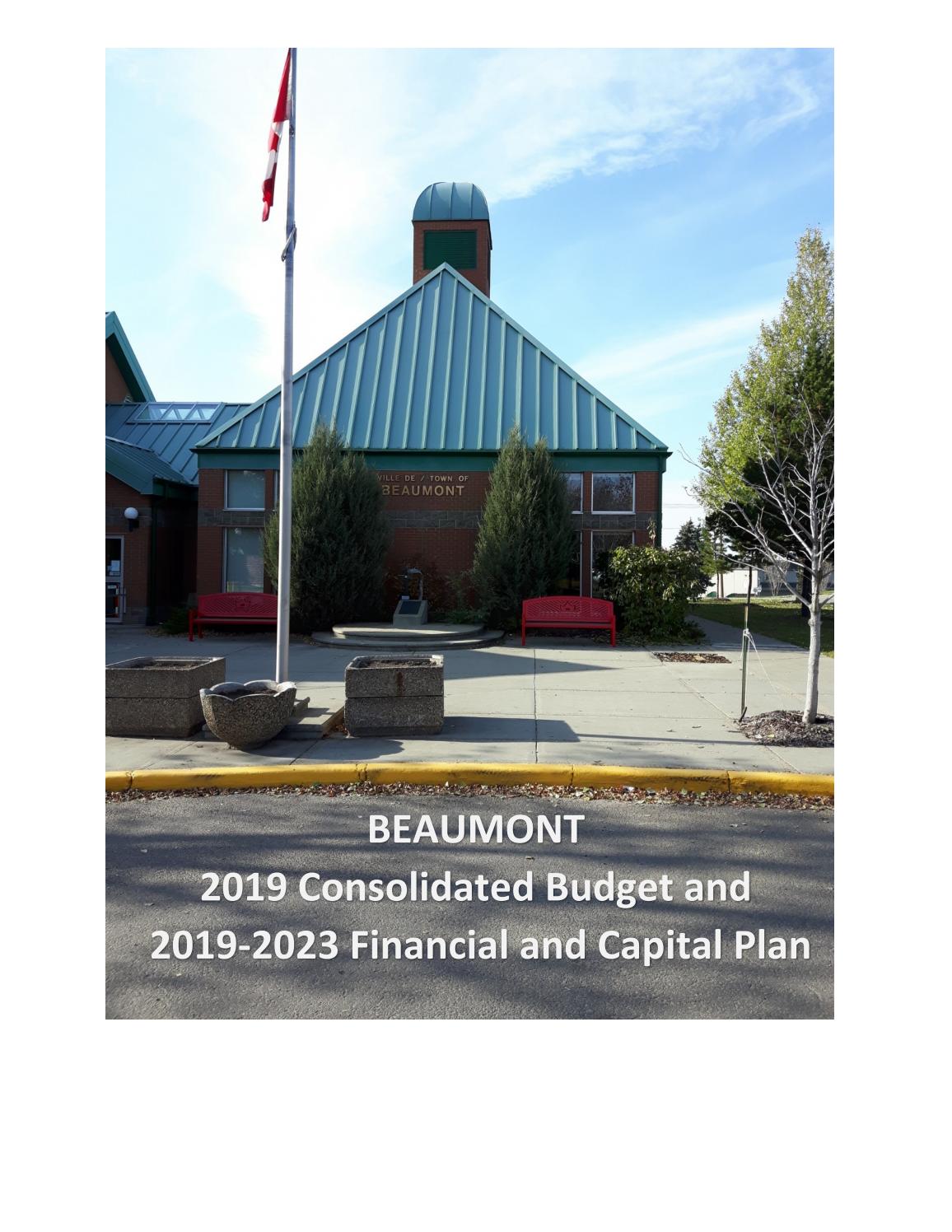 Beaumont: 2019 Consolidated Budget by Beaumont-Alberta - Issuu