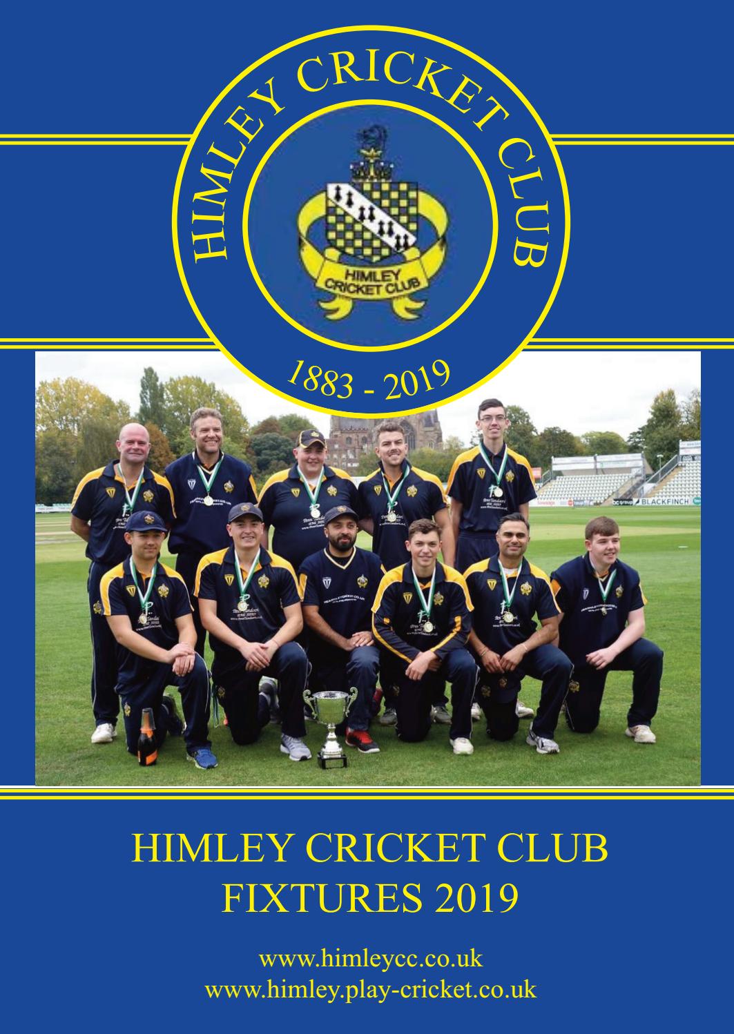 Himley Cricket Club Fixtures 2019 by Himley Cricket Club - Issuu