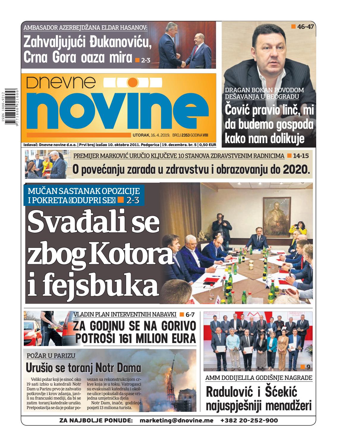 Dnevne novine 16. april 2019. by Dnevne Novine - Issuu