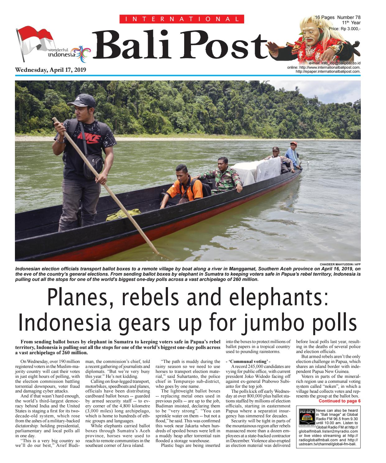 Edition Wednesday, April 17, 2019 | International Bali Post by e-Paper ...