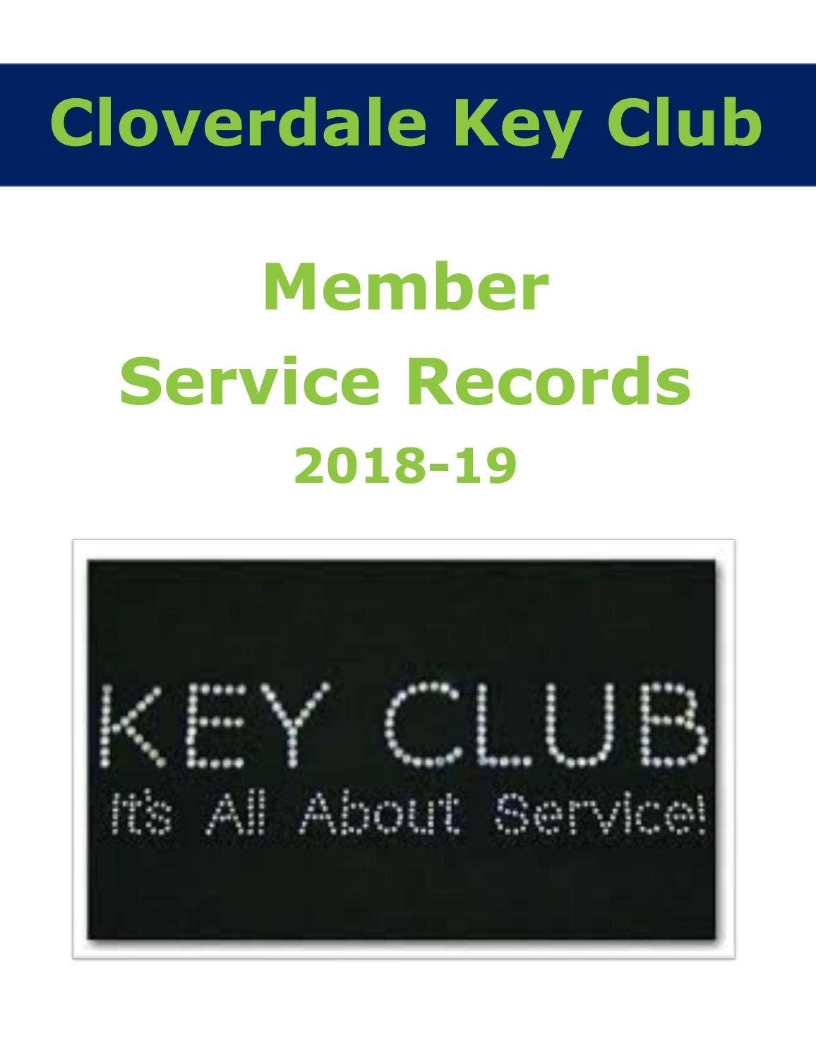 Monthly Service Records for Cloverdale Key Club by Sue Cummins - Issuu