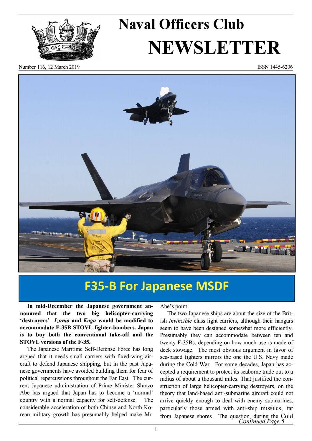 NOC Newsletter #116 - Public by Naval Officers Club of Australia Inc ...