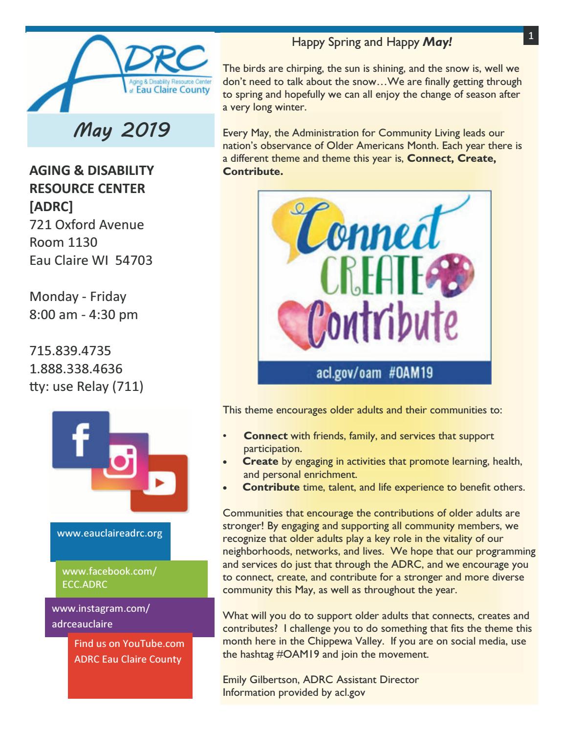 ADRC Newsletter May 2019 by ADRC Eau Claire County - Issuu