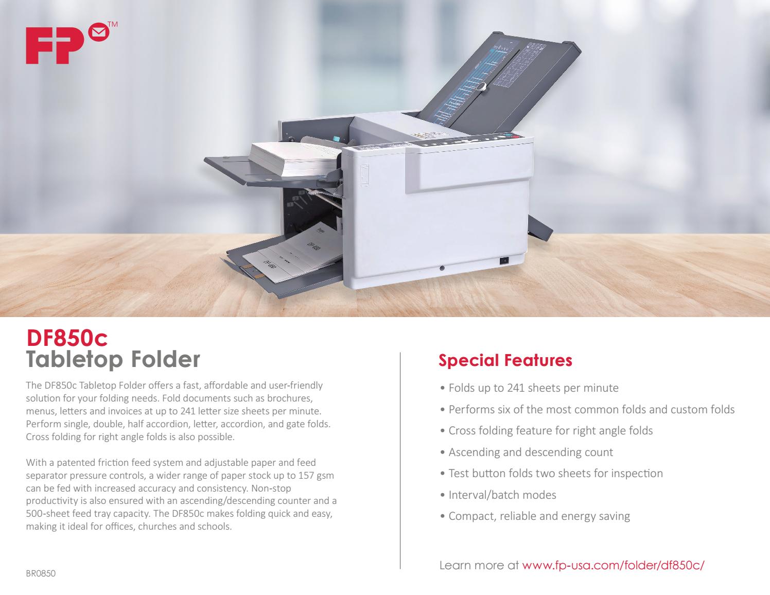 DF850c Tabletop Folder by FP USA - Issuu