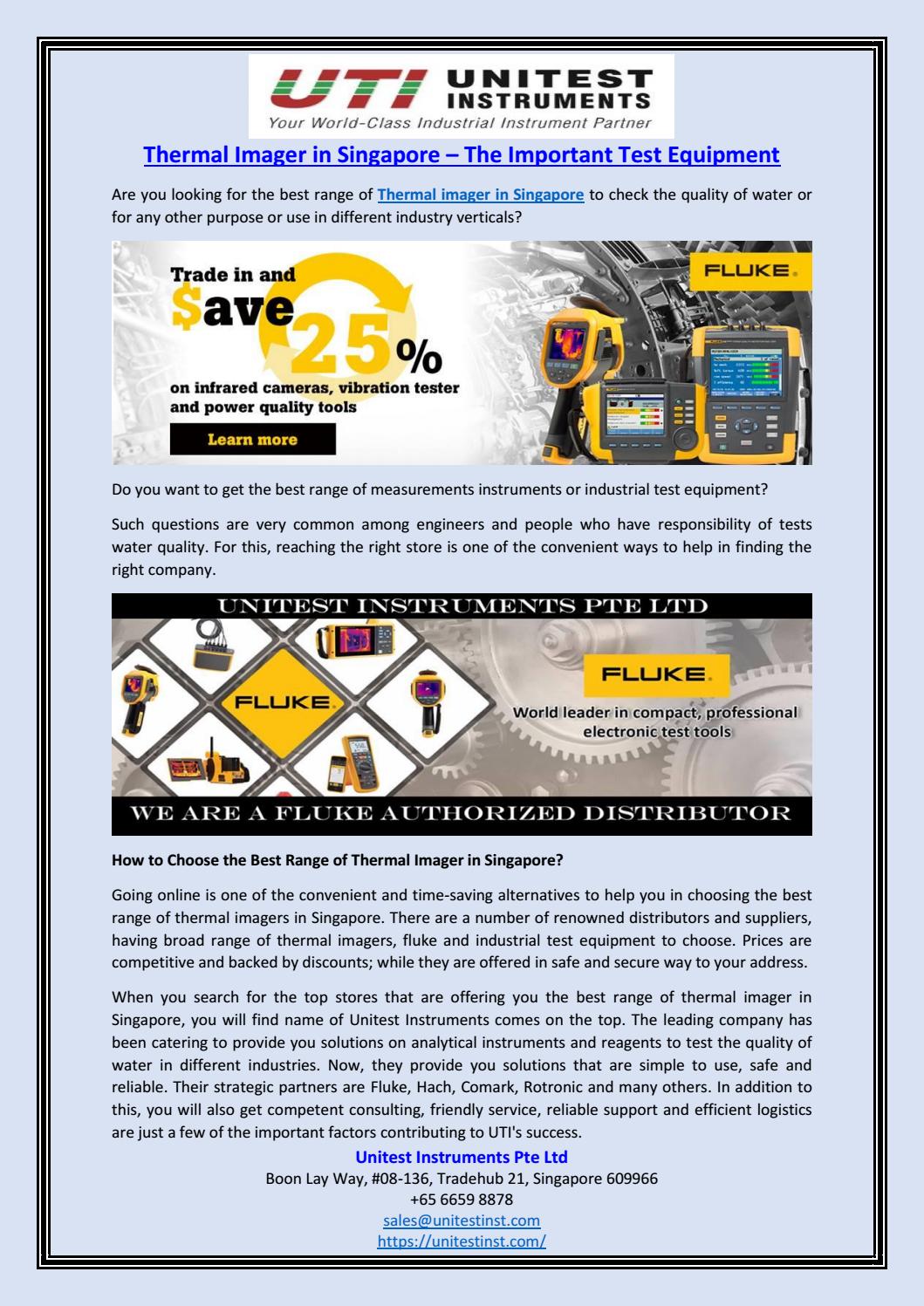 Thermal Imager in Singapore – The Important Test Equipment by Unitest ...