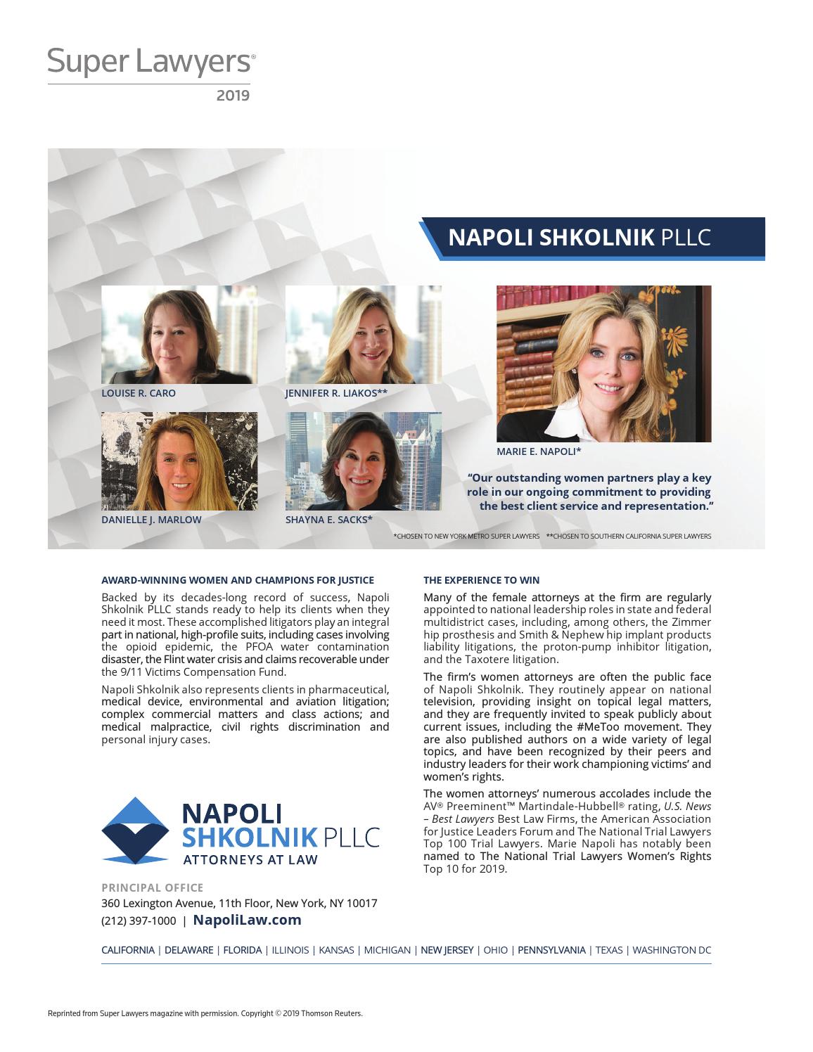 Award-Winning Women and Champions for Justice by Napoli Shkolnik PLLC ...