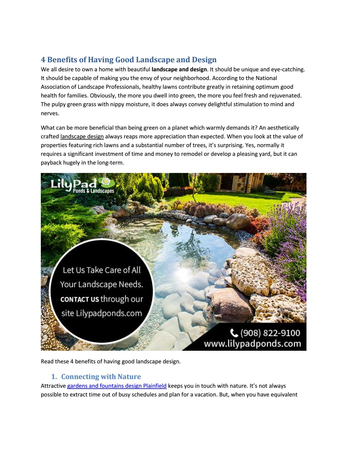 4 Benefits of Having Good Landscape and Design by Ayurvedic holistic ...