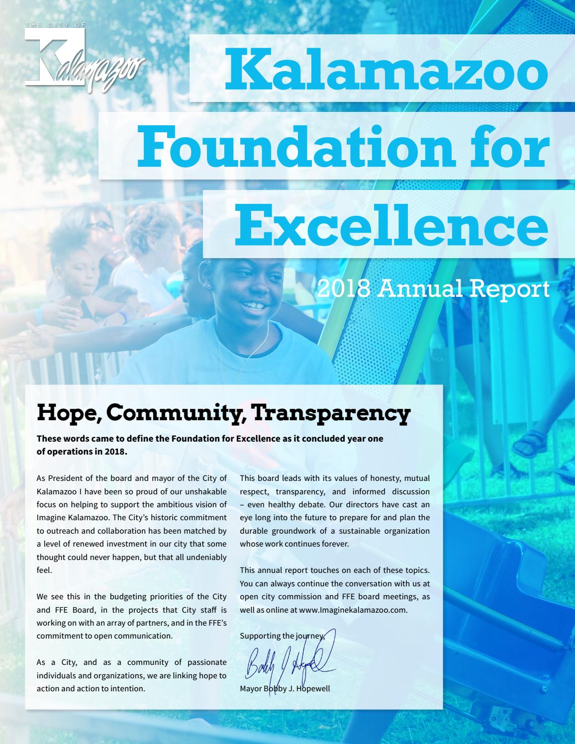 2018 Foundation for Excellence Annual Report by kalamazoocity - Issuu