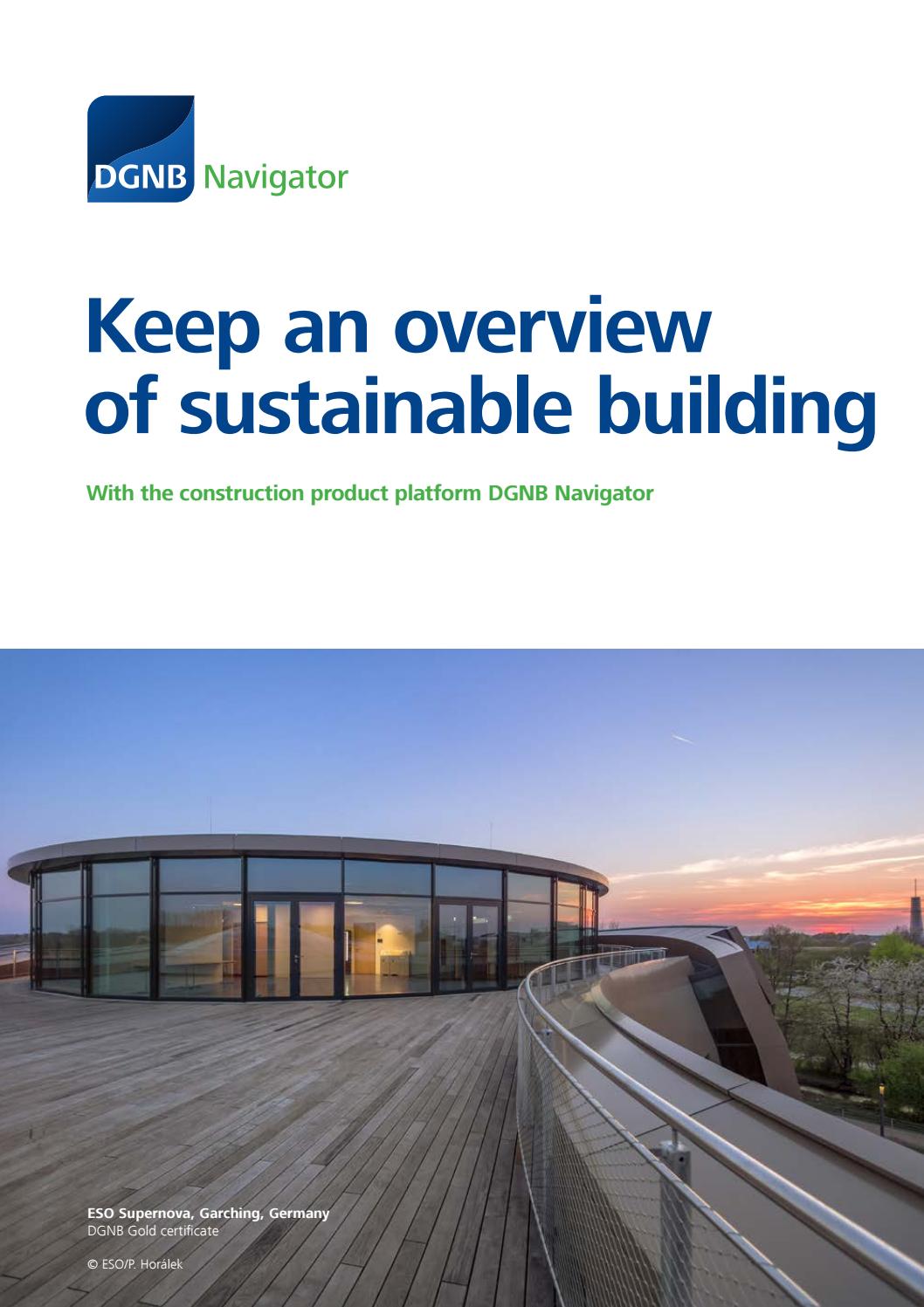 Keep an overview of sustainable building – DGNB Navigator by DGNB e.V ...