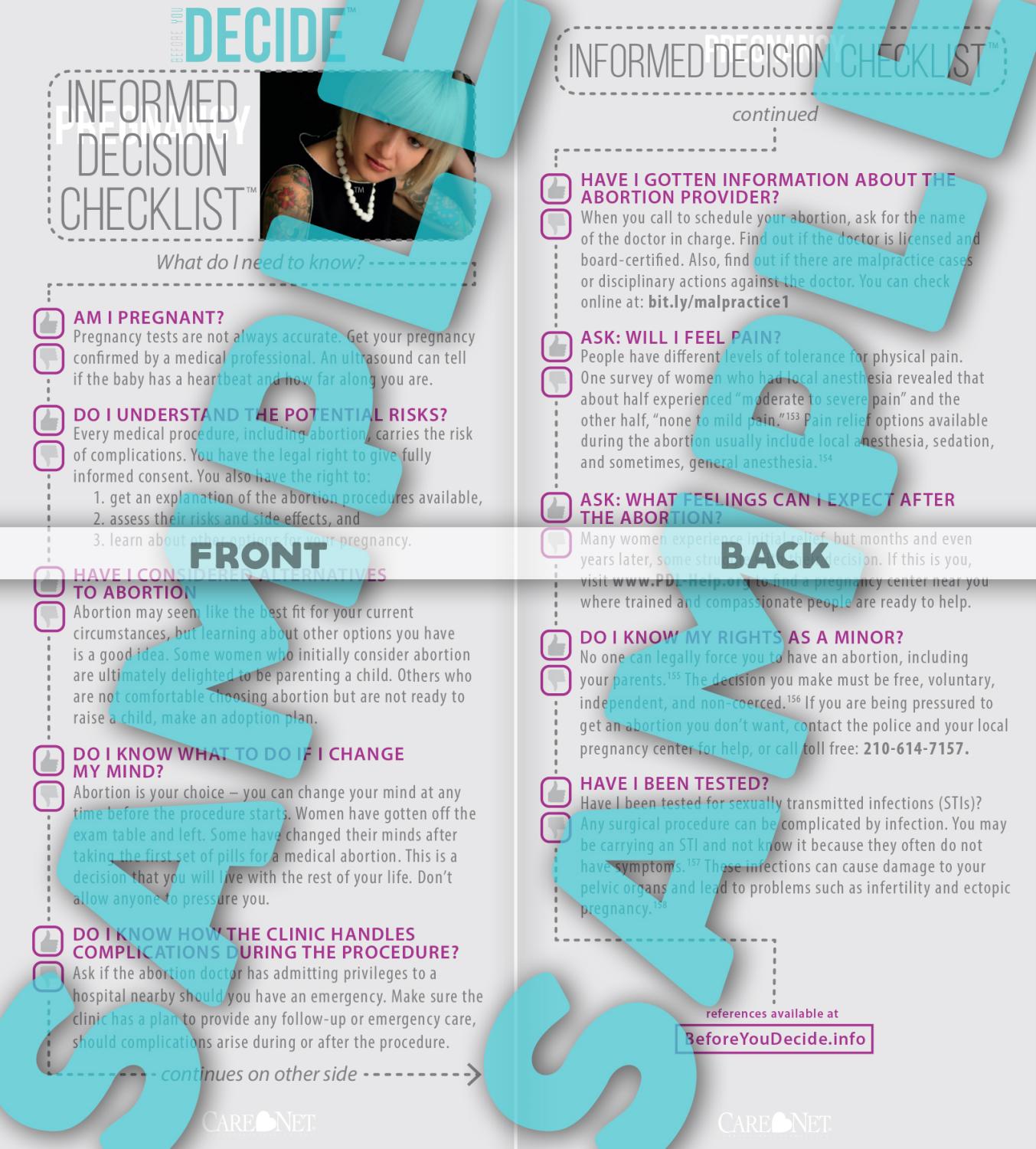 BYD: Informed Decision Checklist - SAMPLE by care-net - Issuu