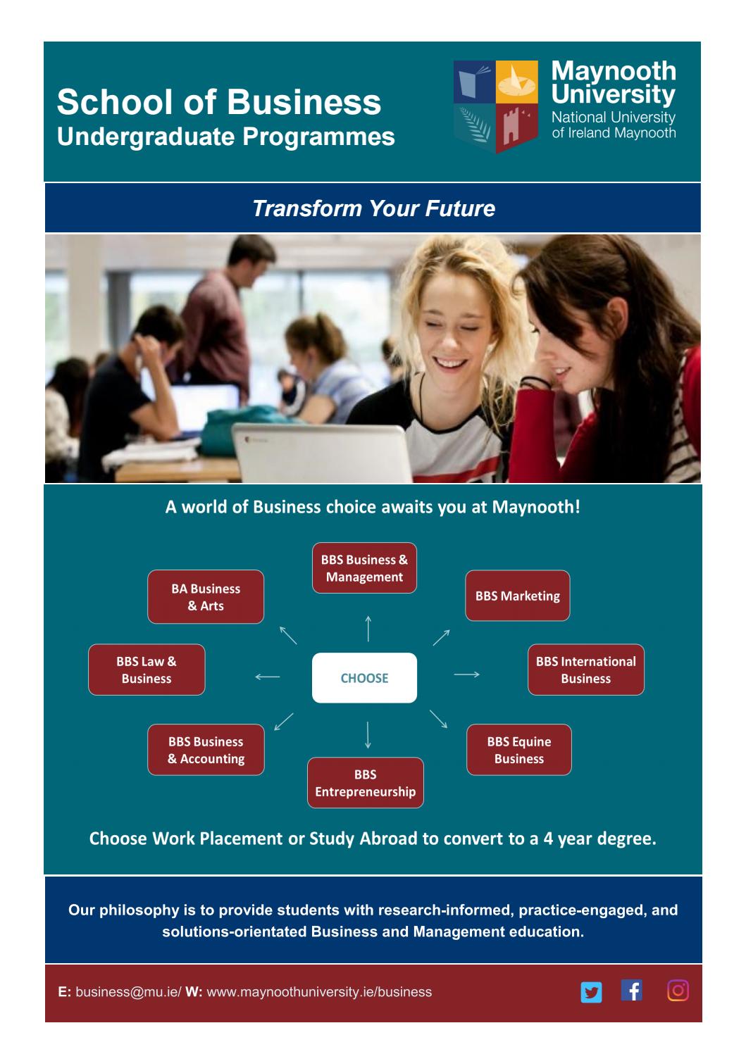 School of Business - Undergraduate Brochure by Maynooth University - Issuu